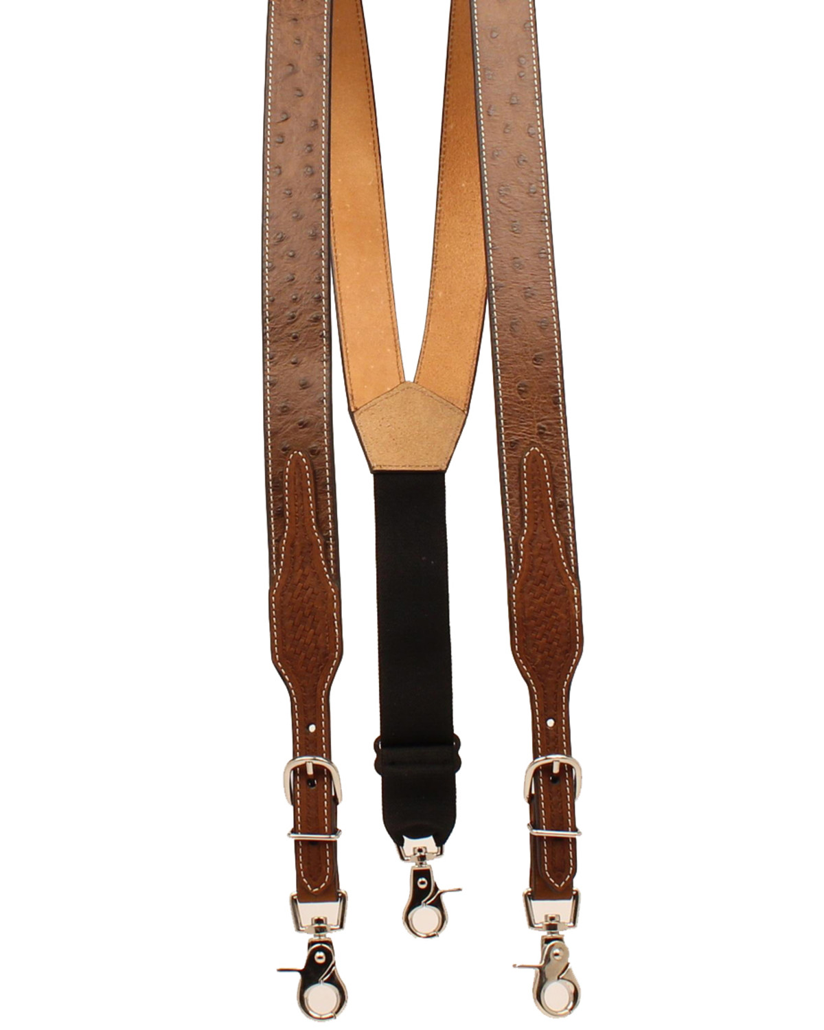Nocona Men's Leather Ostrich Print Suspenders | Sheplers Nocona Men's Leather Ostrich Print Suspenders | Sheplers