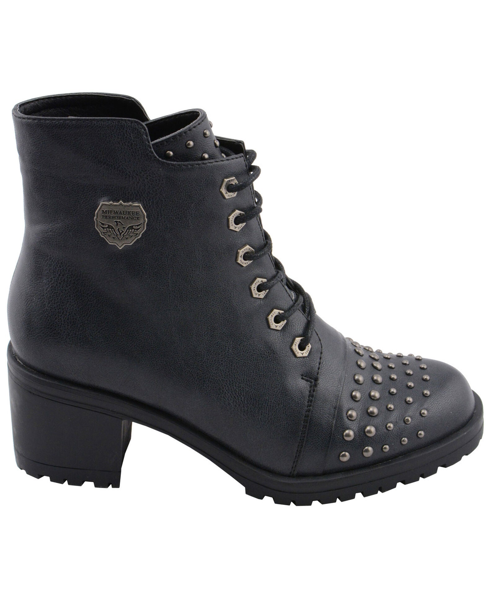 Product Name: Milwaukee Leather Women's Studded Rocker Boots - Round Toe