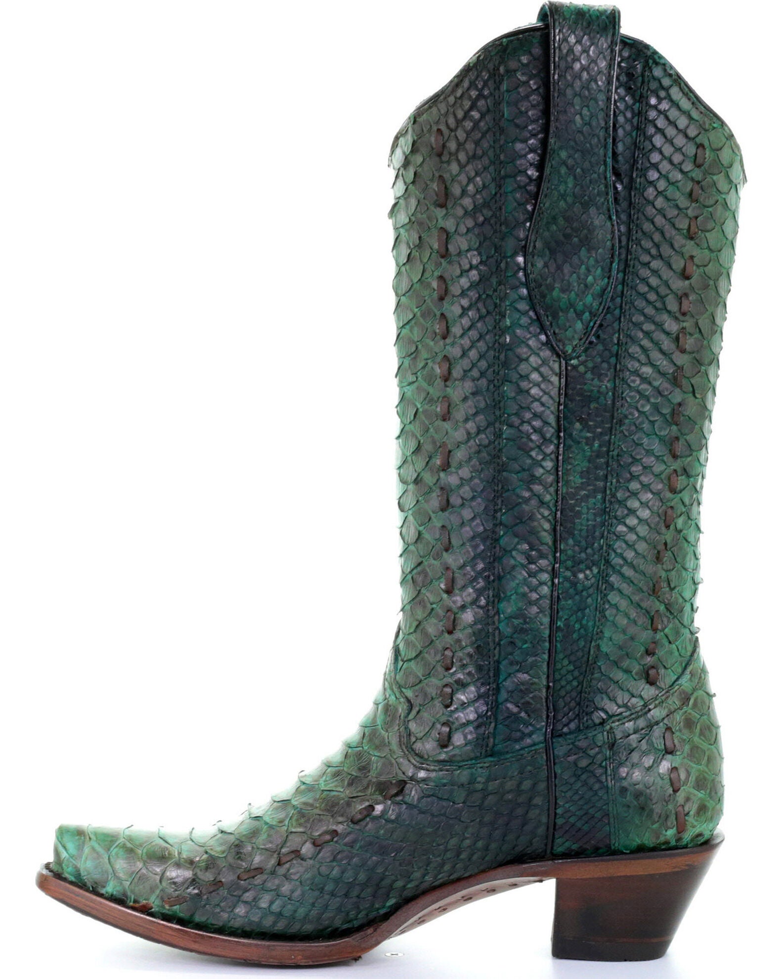 Corral Women's Full Python Woven Western Boots - Snip Toe, Turquoise