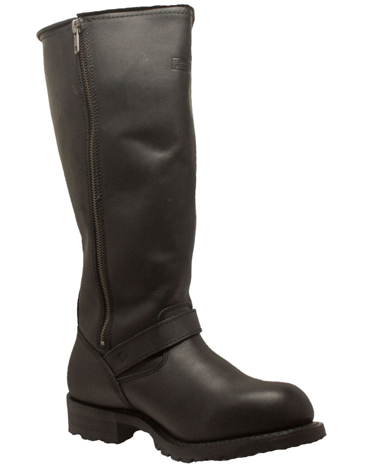 Ad Tec Men's Engineer Biker Boots - Round Toe, Black