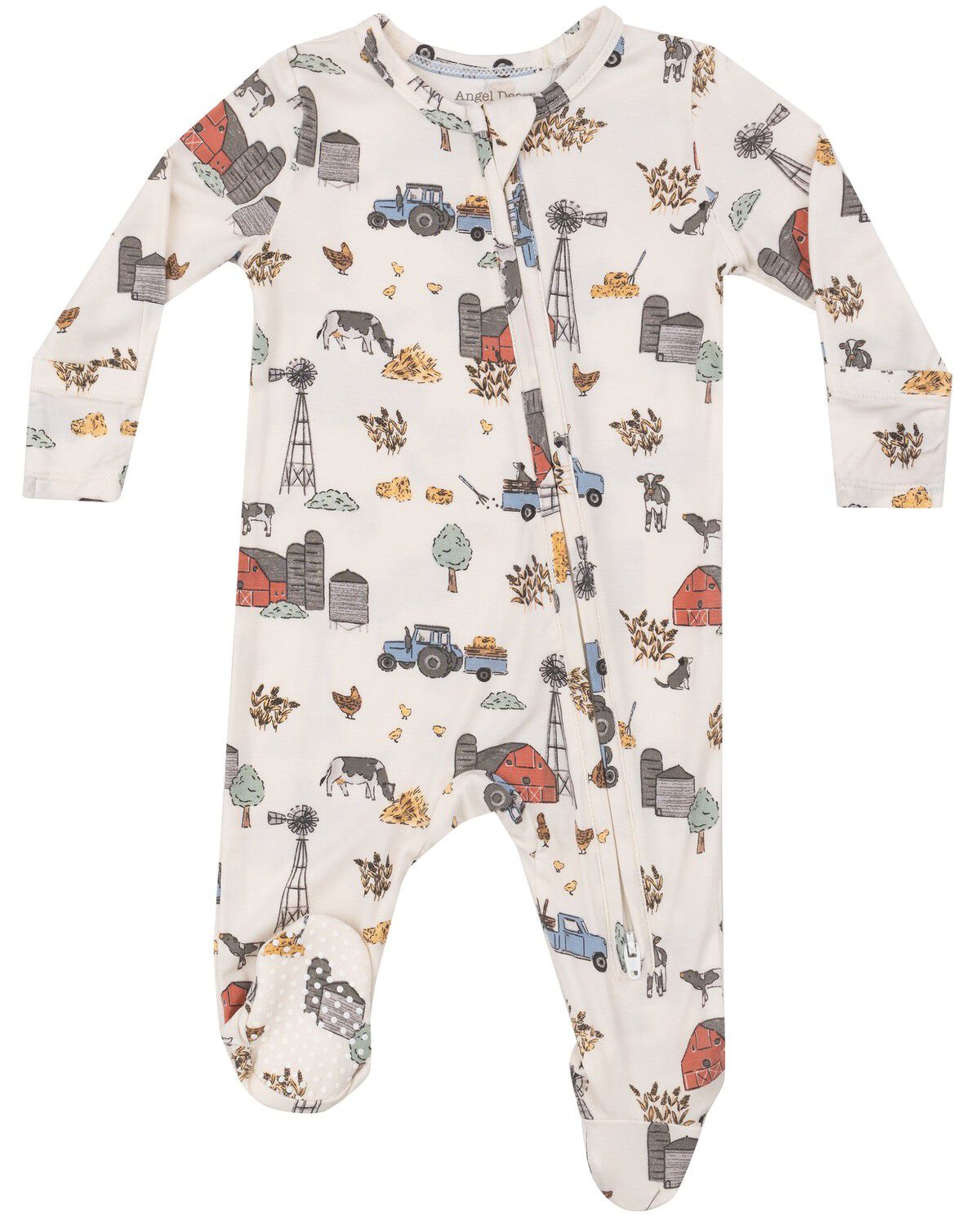 Angel Dear Infant Boys' Hay Farmer Onesie, Ivory