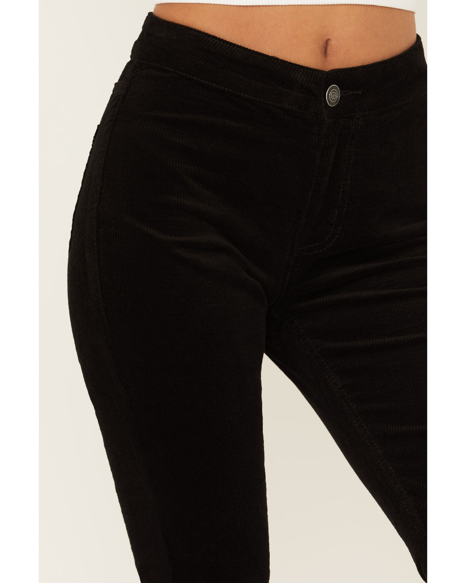 Product Name Rock And Roll Denim Womens High Rise Corduroy Button