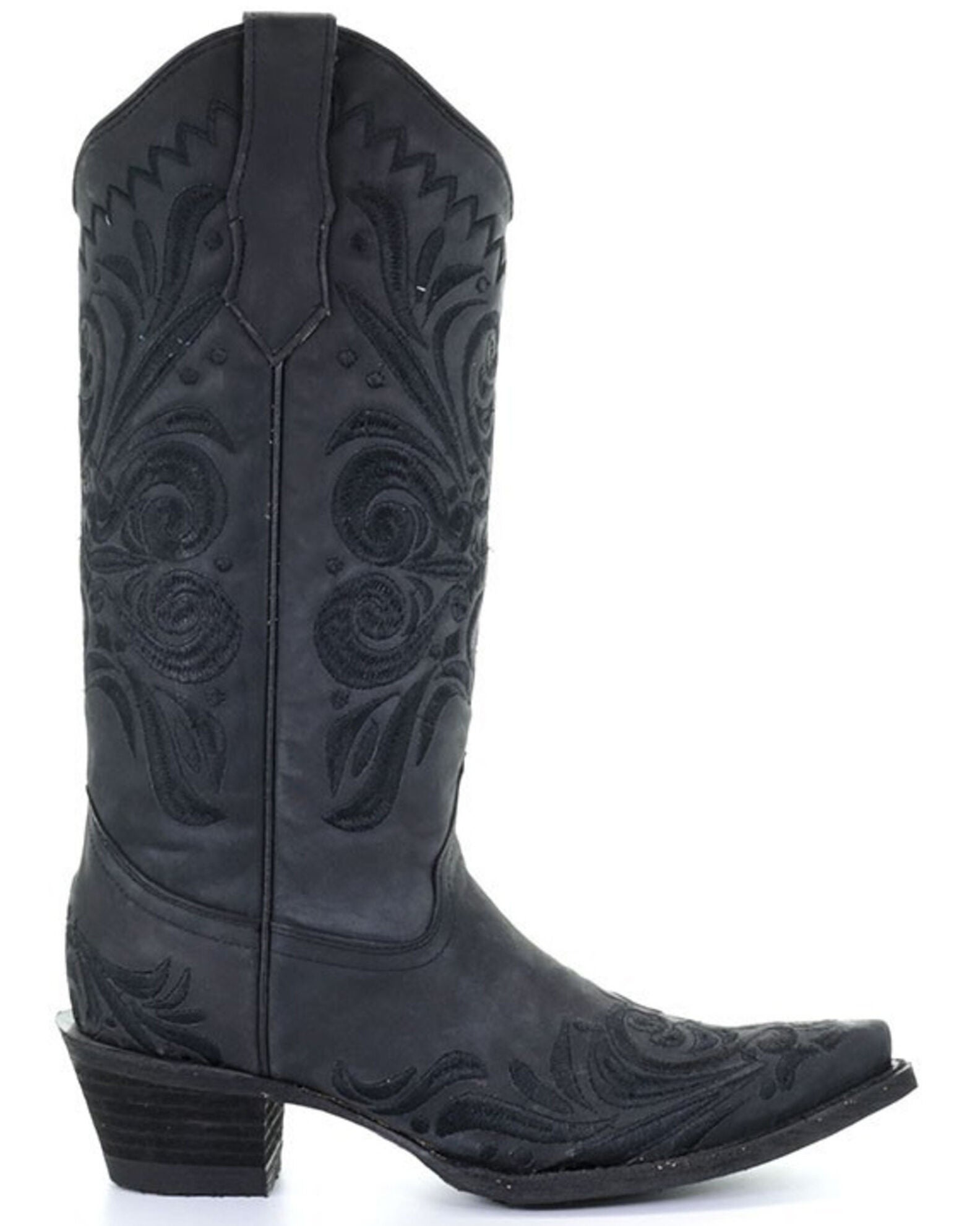Circle G Women's Filigree Western Boots - Snip Toe, Black