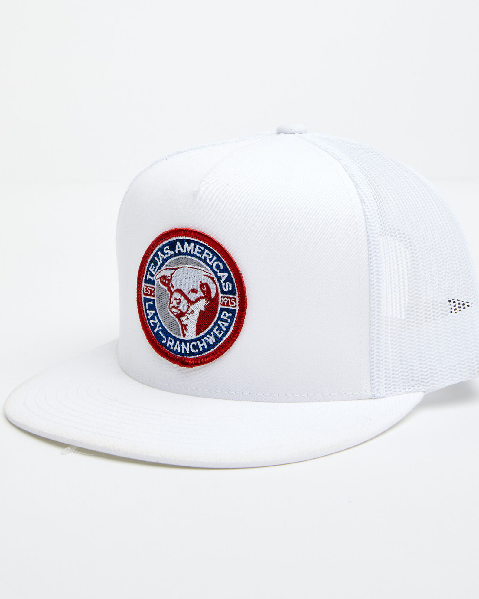 Product Name Lazy J Ranch Mens Solid White Tejas Americas Patch Mesh