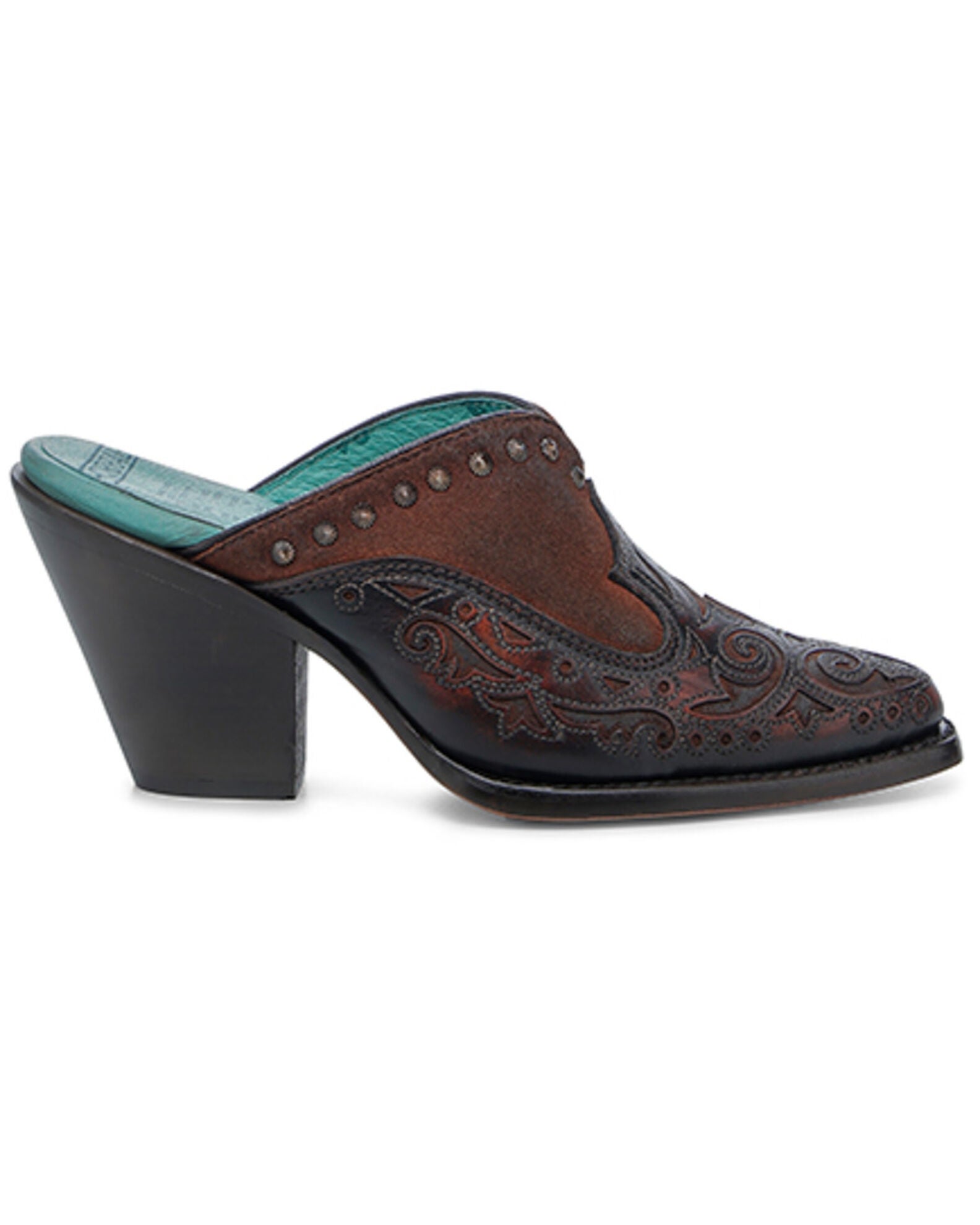 Corral Women's Inlay Studded Mules - Snip Toe, Brown