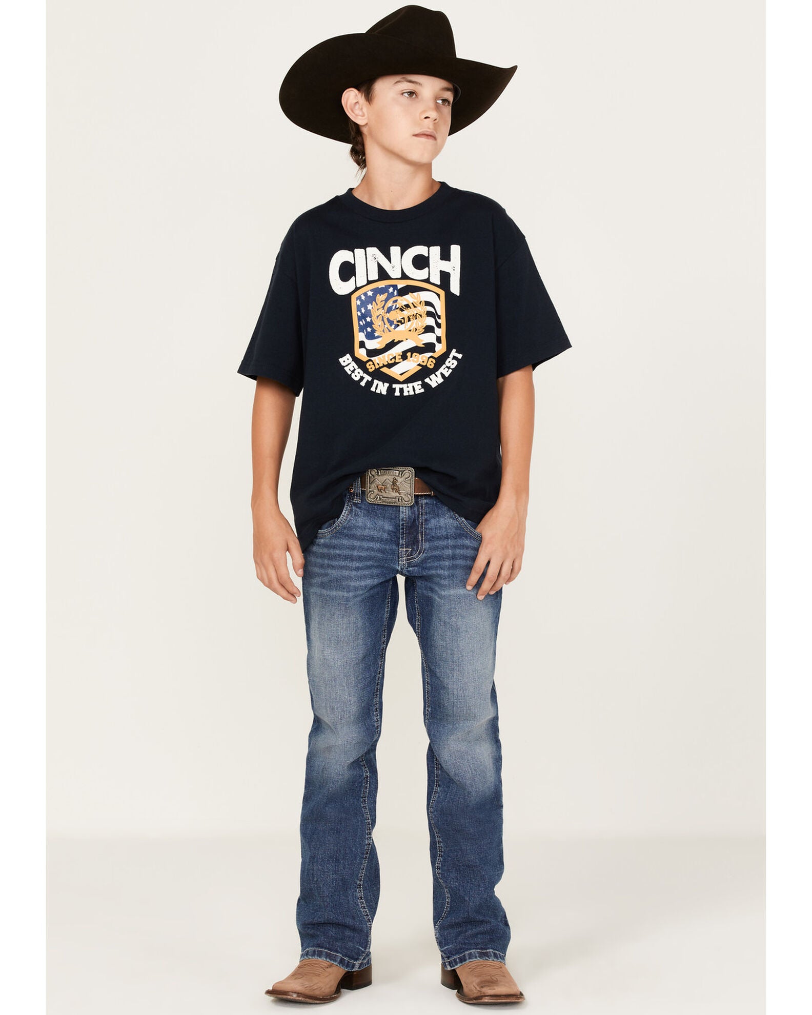 Product Name: Cinch Boys' Best In The West Logo Graphic T-Shirt