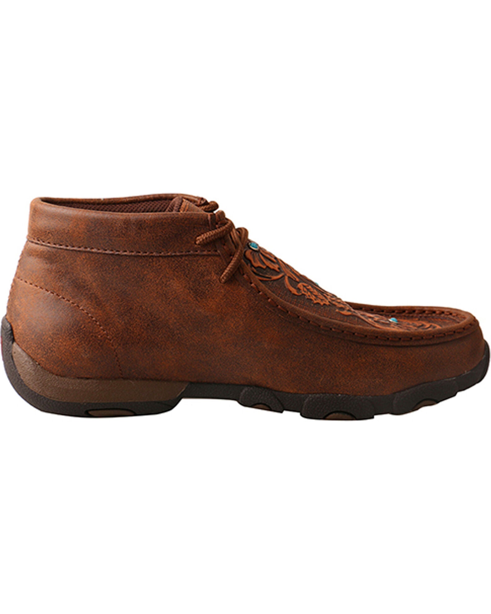 Twisted X Women's Tooled Chukka Driving Mocs, Brown