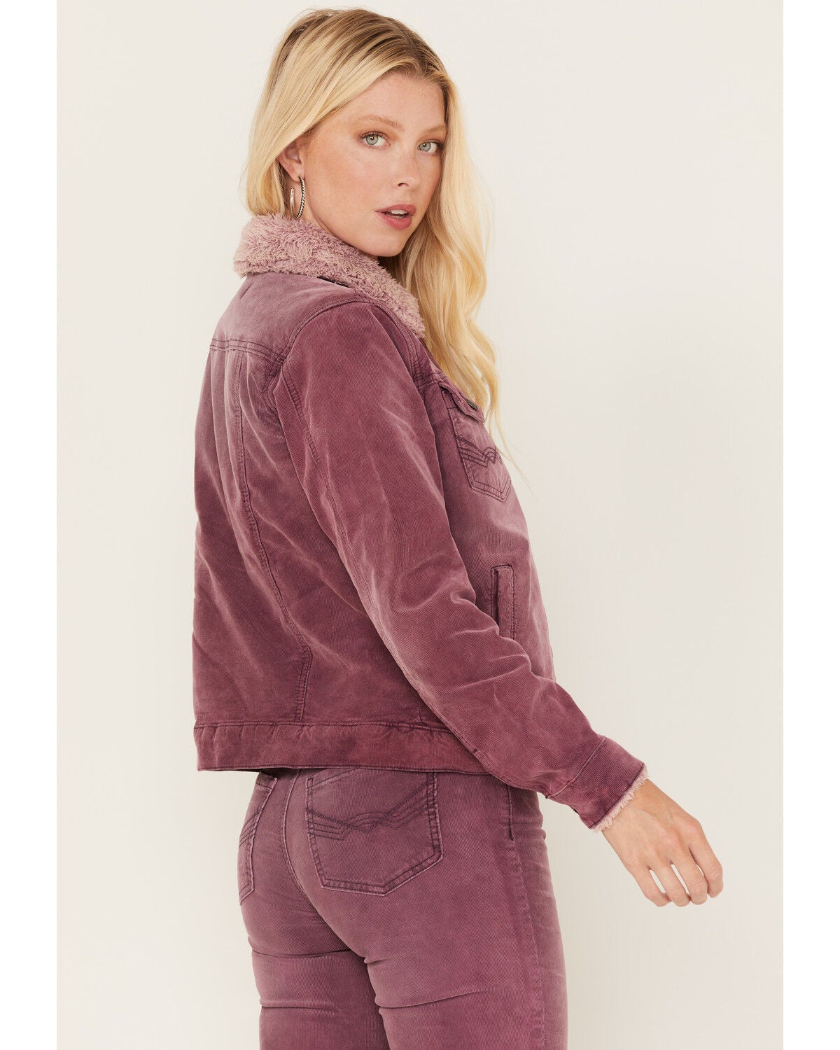 Idyllwind Women's Sherpa Lined Corduroy Jacket, Purple