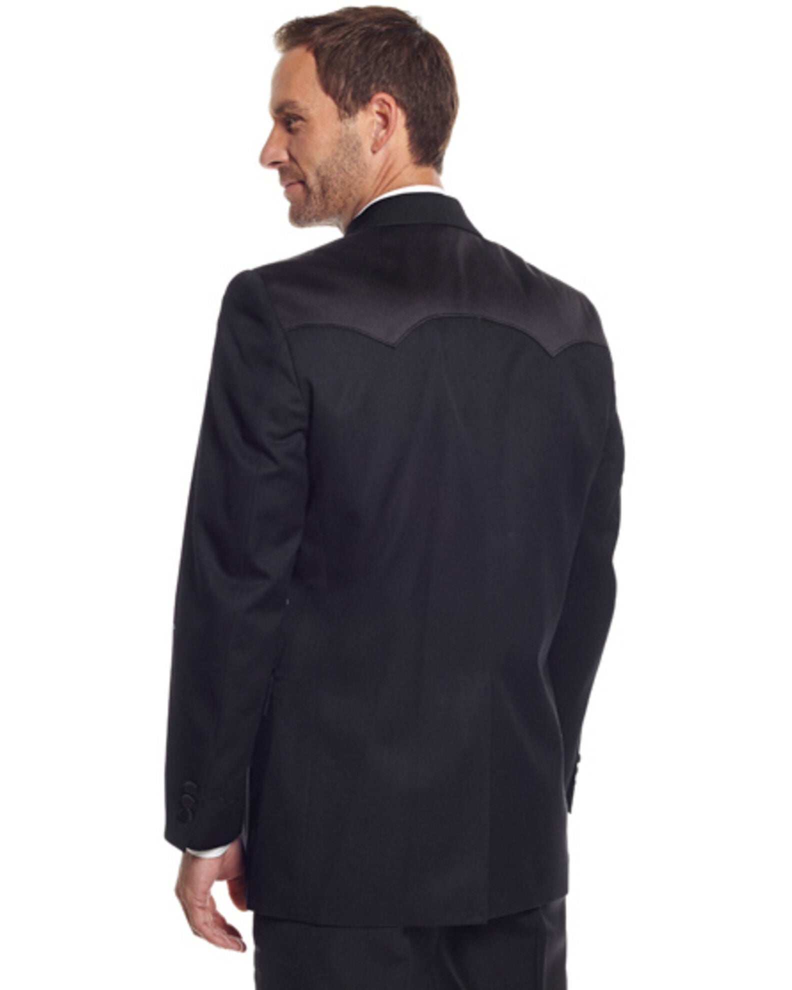 Circle S Men's Long Western Tuxedo Coat - Reg, Tall, Black