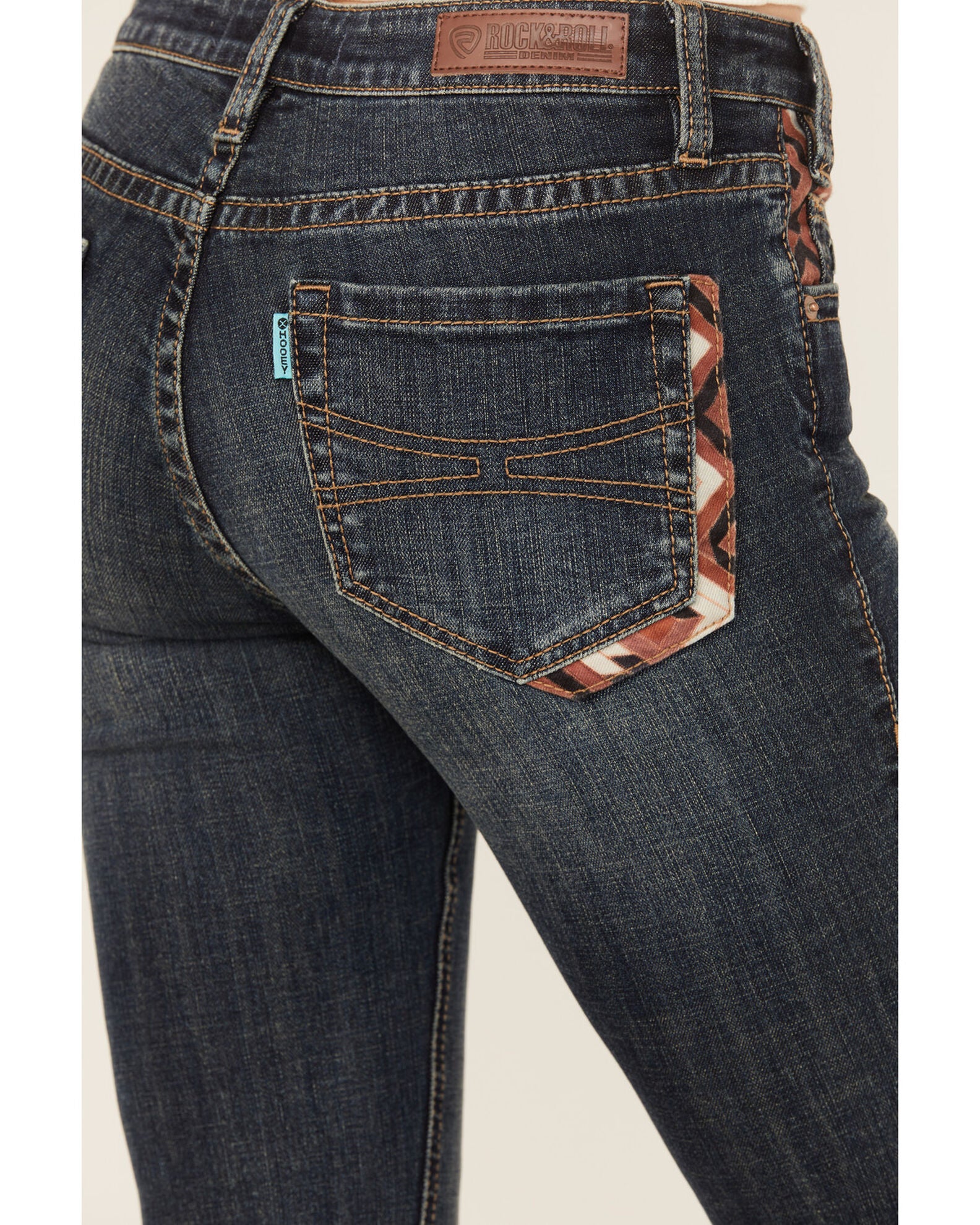 Hooey by Rock & Roll Denim Women's Dark Wash High Rise Stretch Baby ...