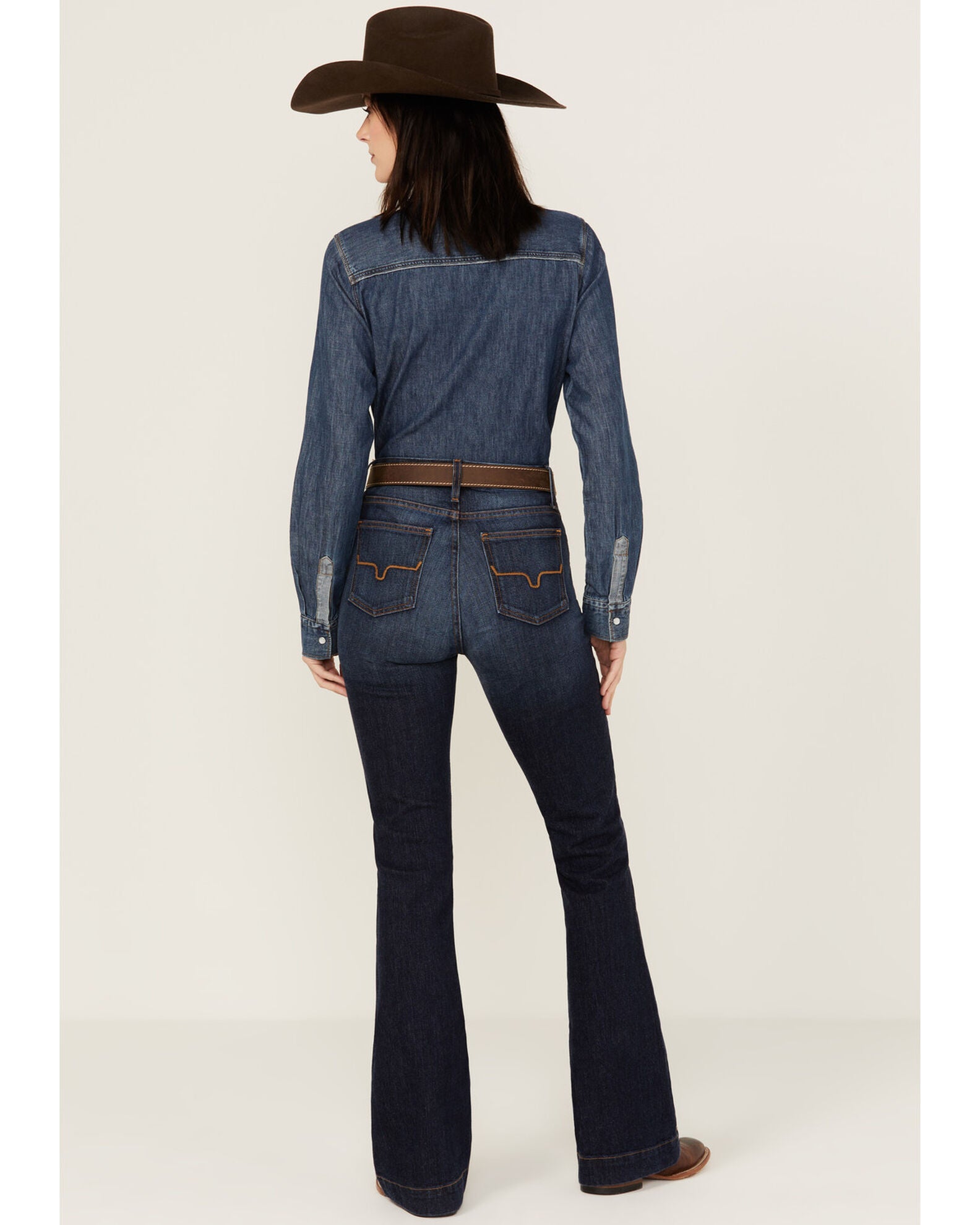 Kimes Ranch Women's Dark Wash Jennifer High Rise Wide Flare Jeans