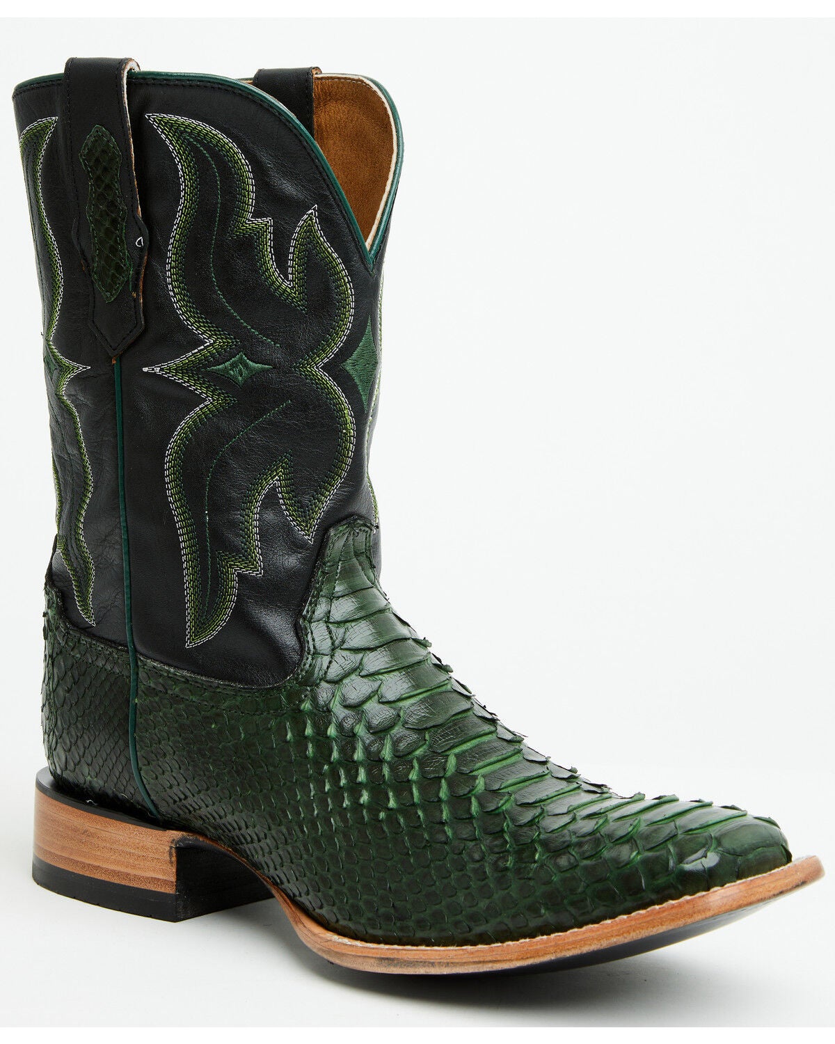 Cody James Men's Exotic Python Western Boots - Broad Square Toe, Green