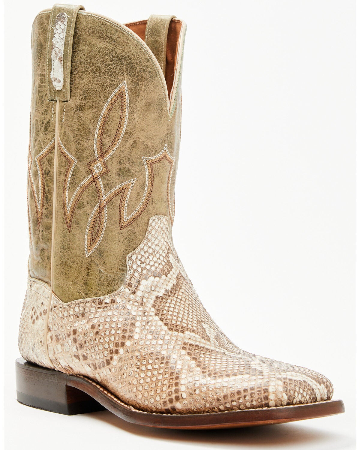 Dan Post Men's Exotic Python Western Boots - Broad Square Toe, Natural ...