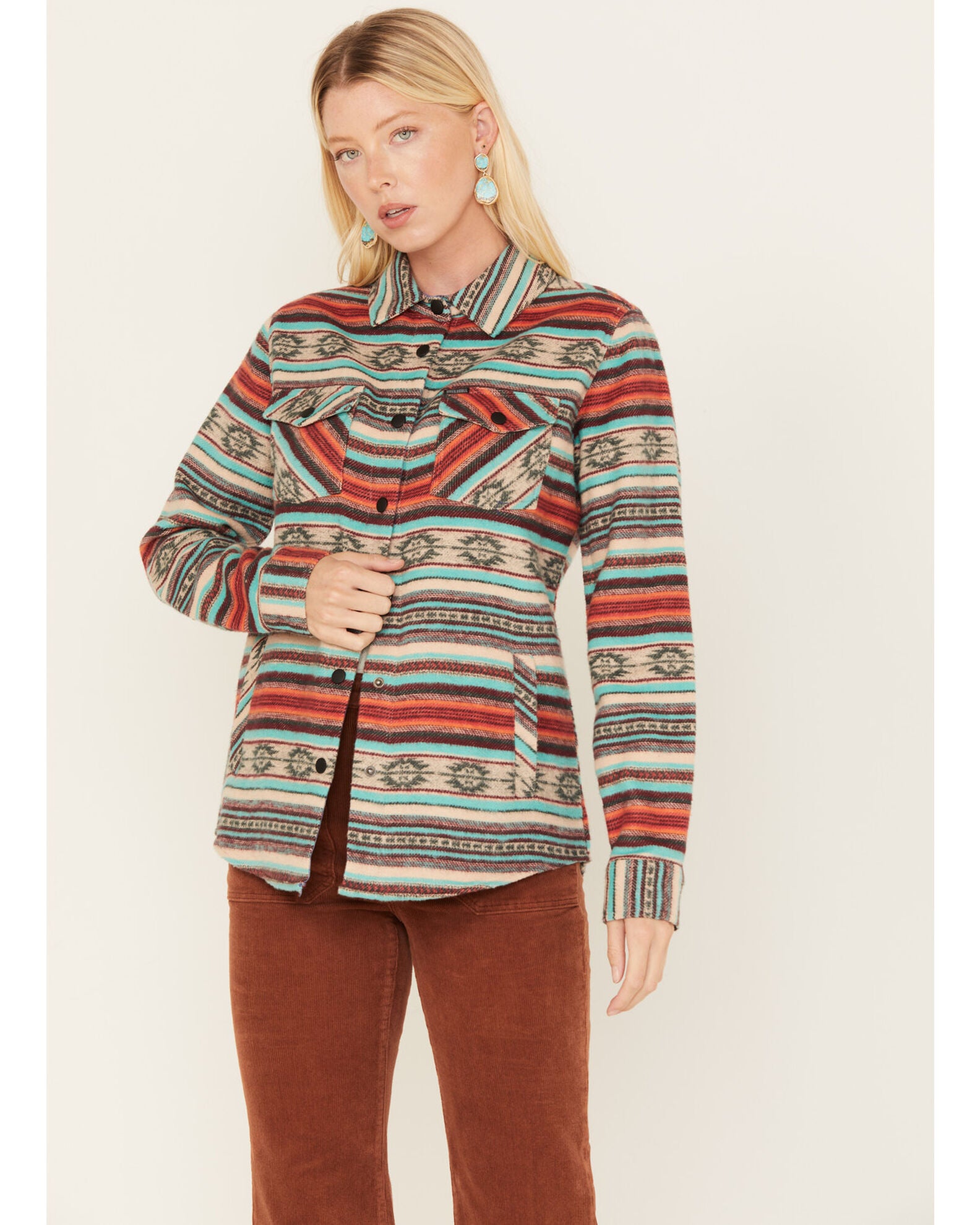 Product Name: Panhandle Women's Southwestern Stripe Print Shacket