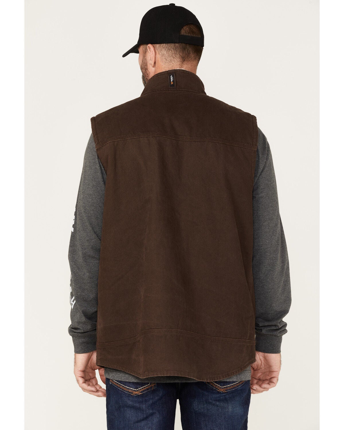 Hawx Men's Weathered Sherpa Lined Work Vest, Dark Brown