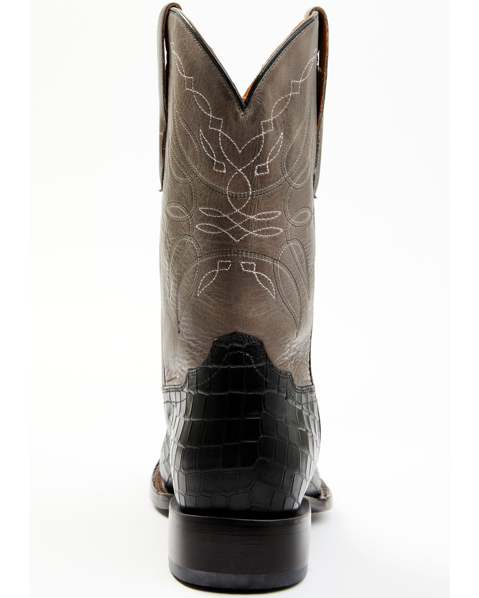 Cody James Mens Alligator Print Western Boots Broad Square Toe Black