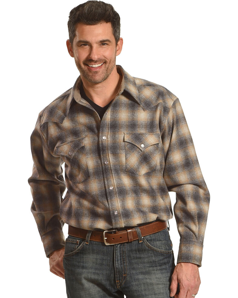 Pendleton Men's Grey/Tan Canyon Ombre Long Sleeve Shirt | Sheplers