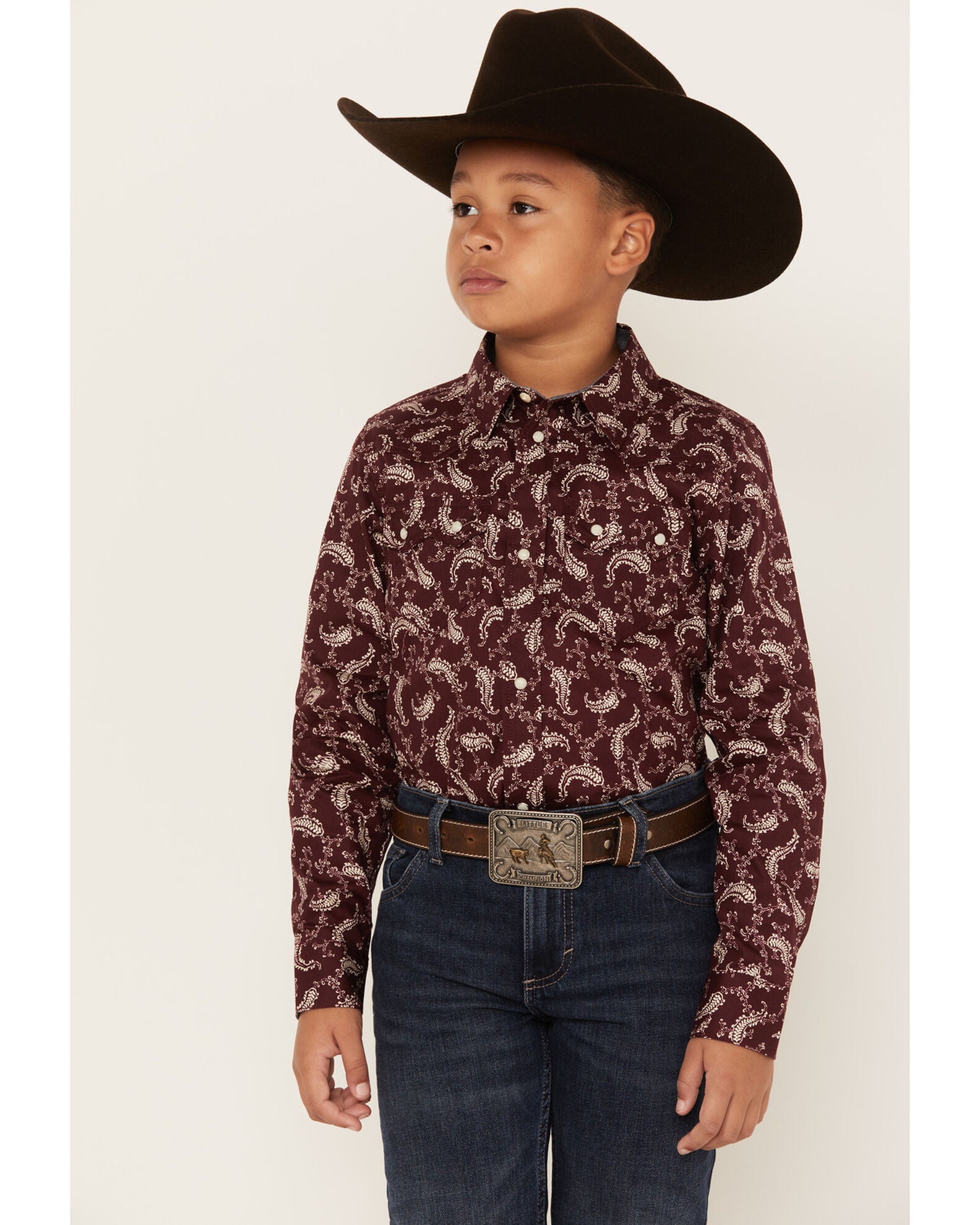 Product Name: Cody James Boys' Paisley Print Long Sleeve Snap Western Shirt