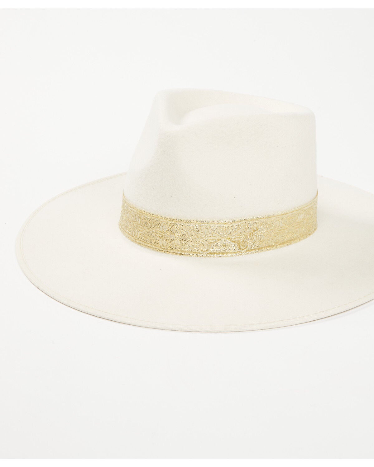 San Diego Hat Company Women's Cream & Gold Jacquard Band Fedora Hat ...