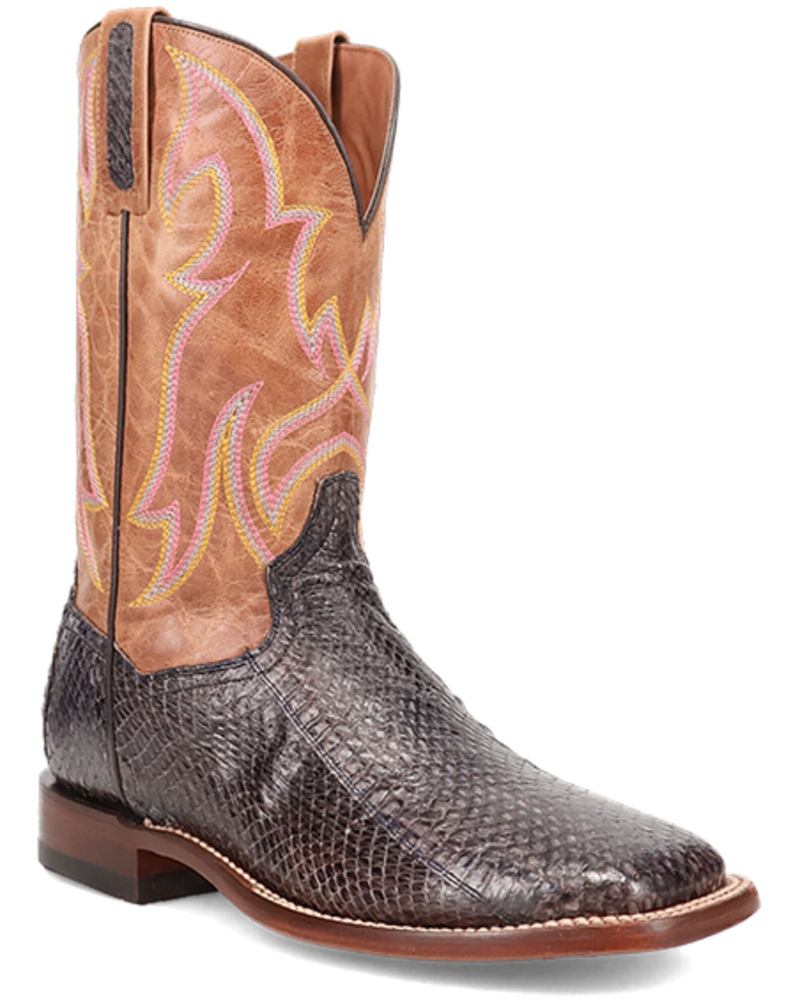 Dan Post Men's Exotic Cobra Western Boots - Broad Square Toe, Black