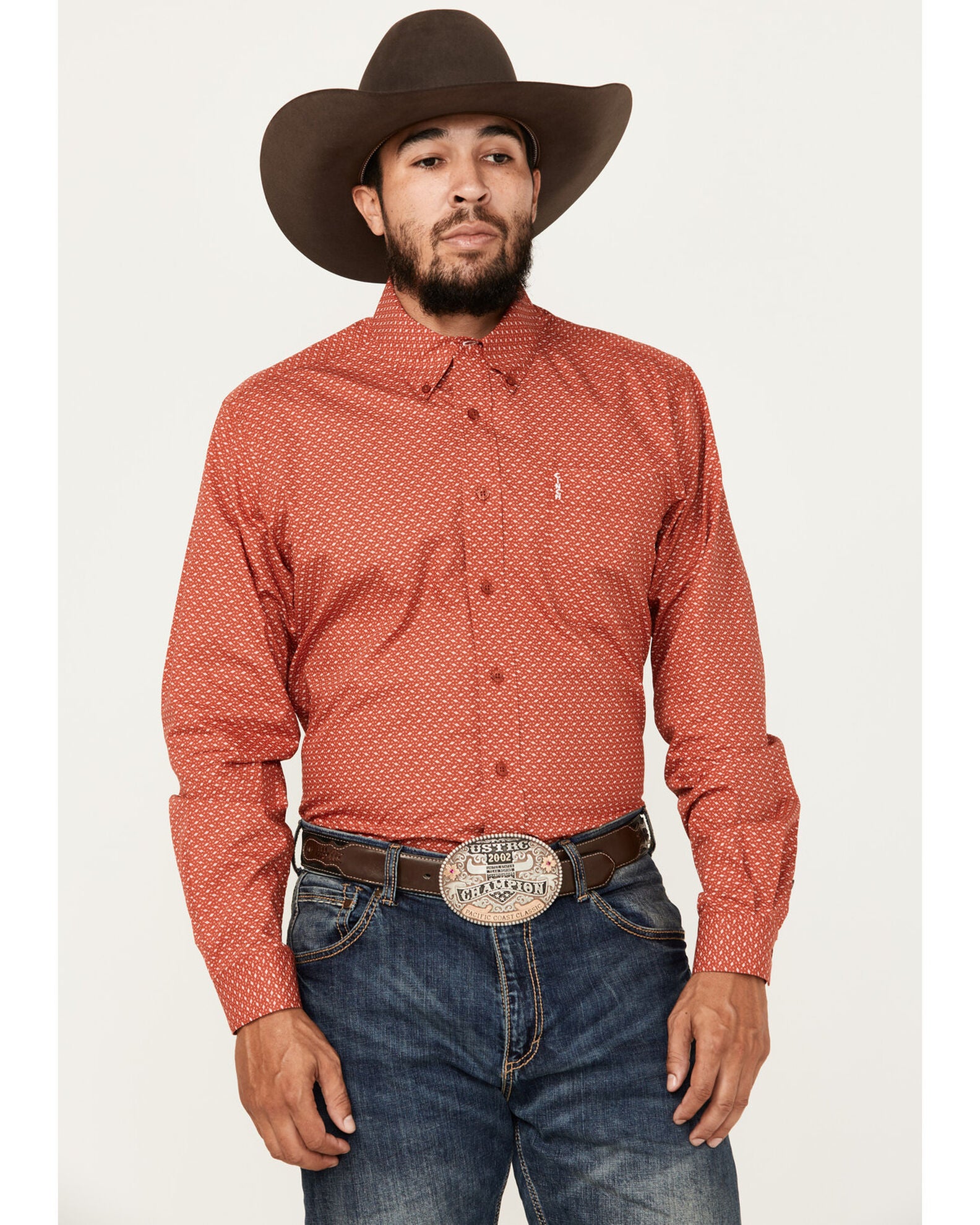 Product Name: Cinch Men's Geo Print Long Sleeve Button-Down Western Shirt