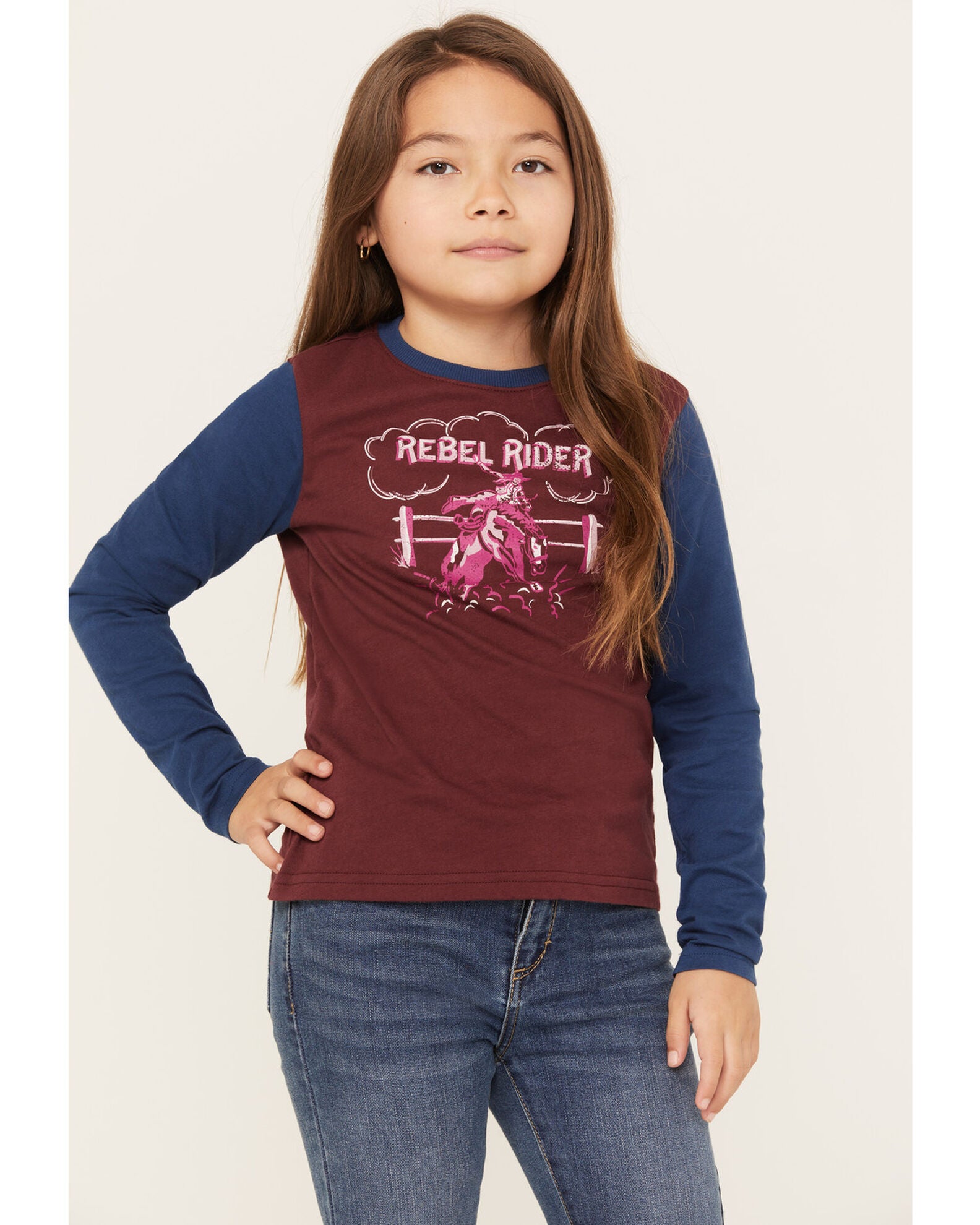 Shyanne Girls' Long Sleeve Rider Graphic Tee | Sheplers