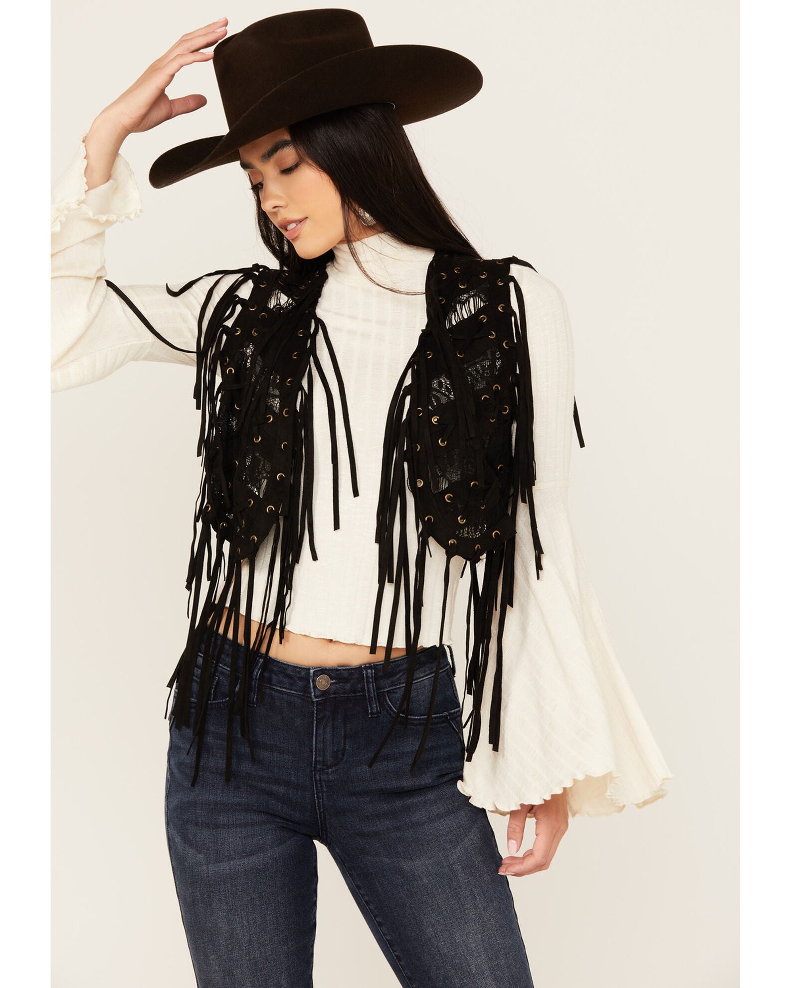 Product Name: Vocal Women's Braided Lace Fringe Vest