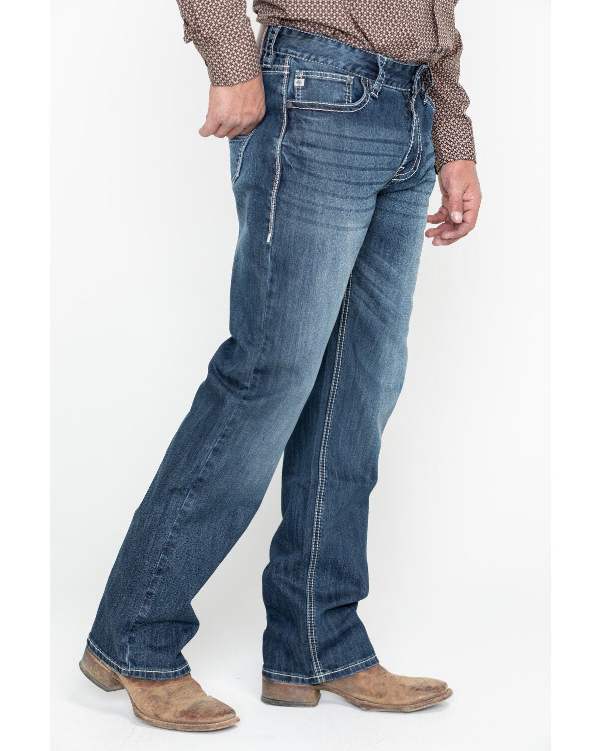 Rock & Roll Denim Men's Reflex Double Barrel Straight Leg Jeans, Blue
