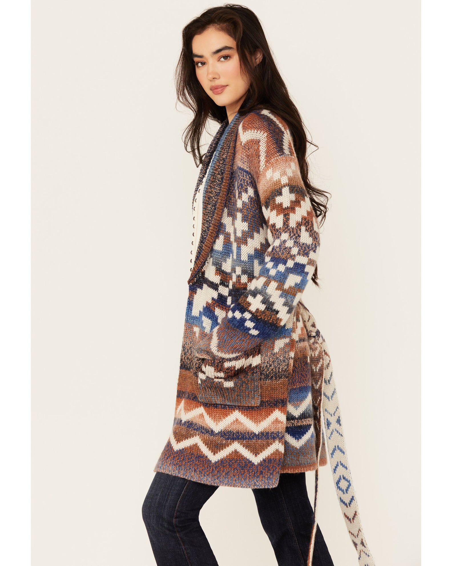 Idyllwind Women's Myhr Southwestern Print Cardigan, Indigo