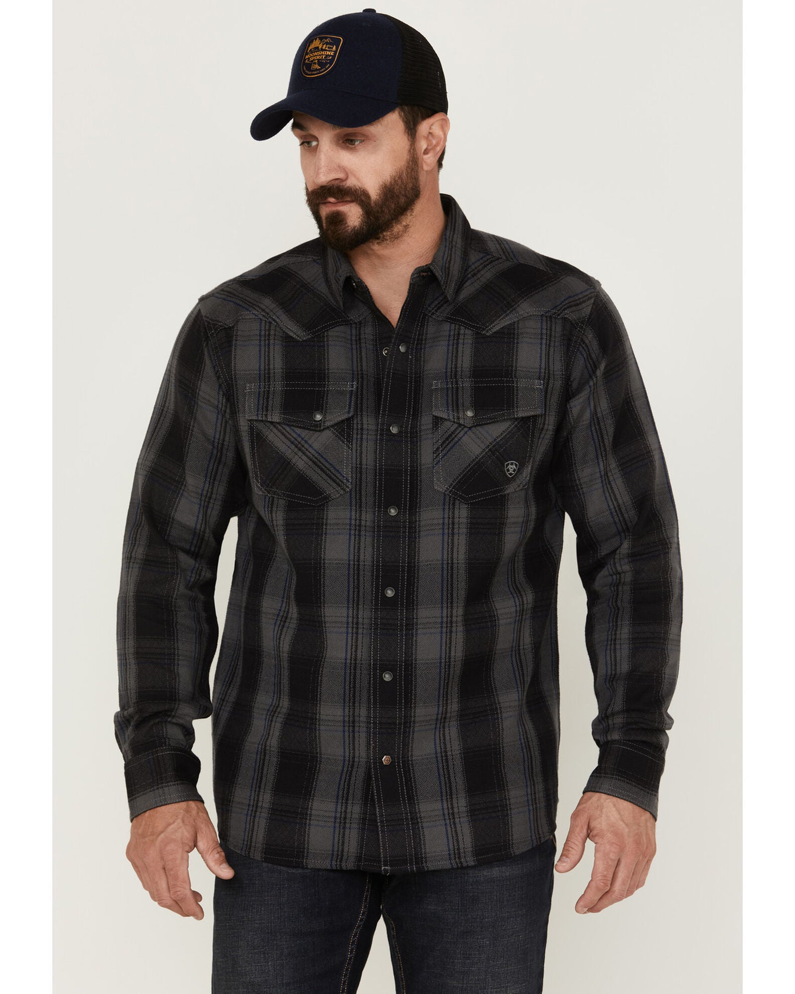 Product Name: Ariat Men's Harrold Plaid Long Sleeve Snap Western ...