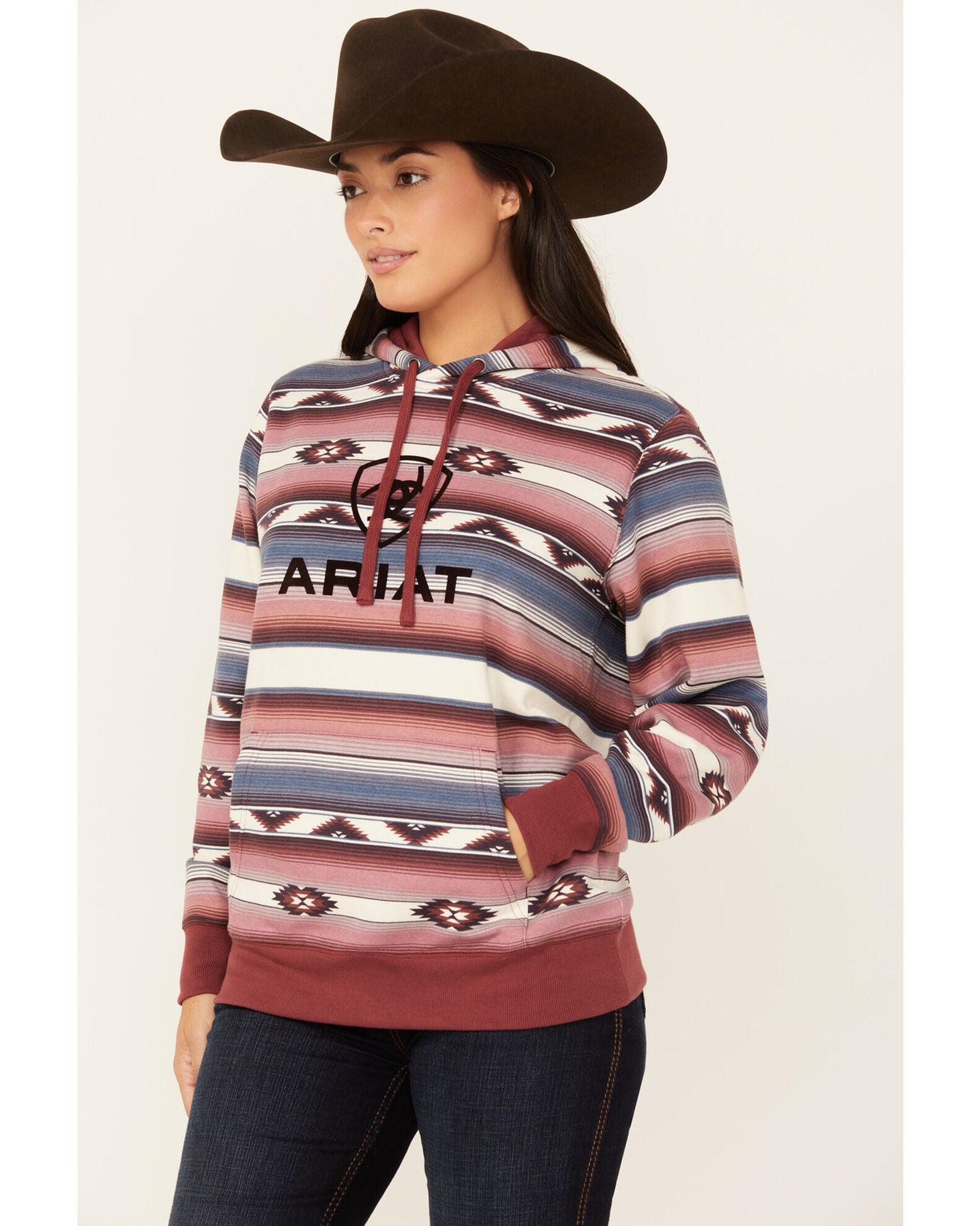 Product Name: Ariat Women's R.E.A.L Southwestern Brazil Print Logo Hoodie