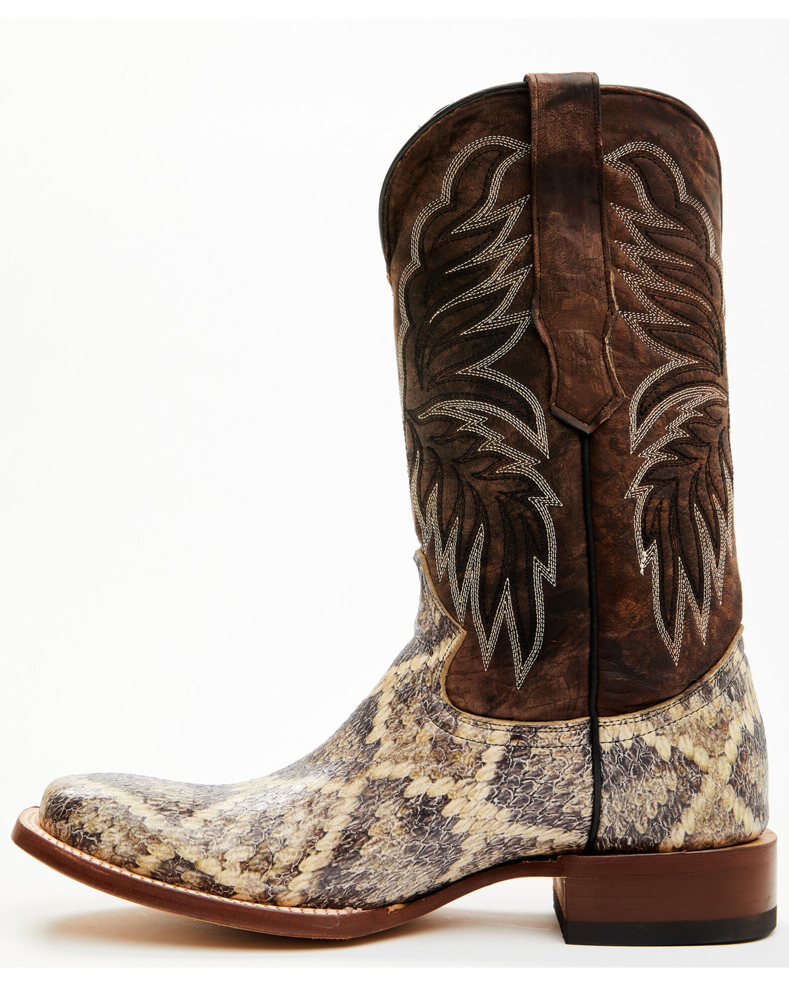 Tanner Mark Men's Rattlesnake Print Western Boots - Broad Square Toe ...