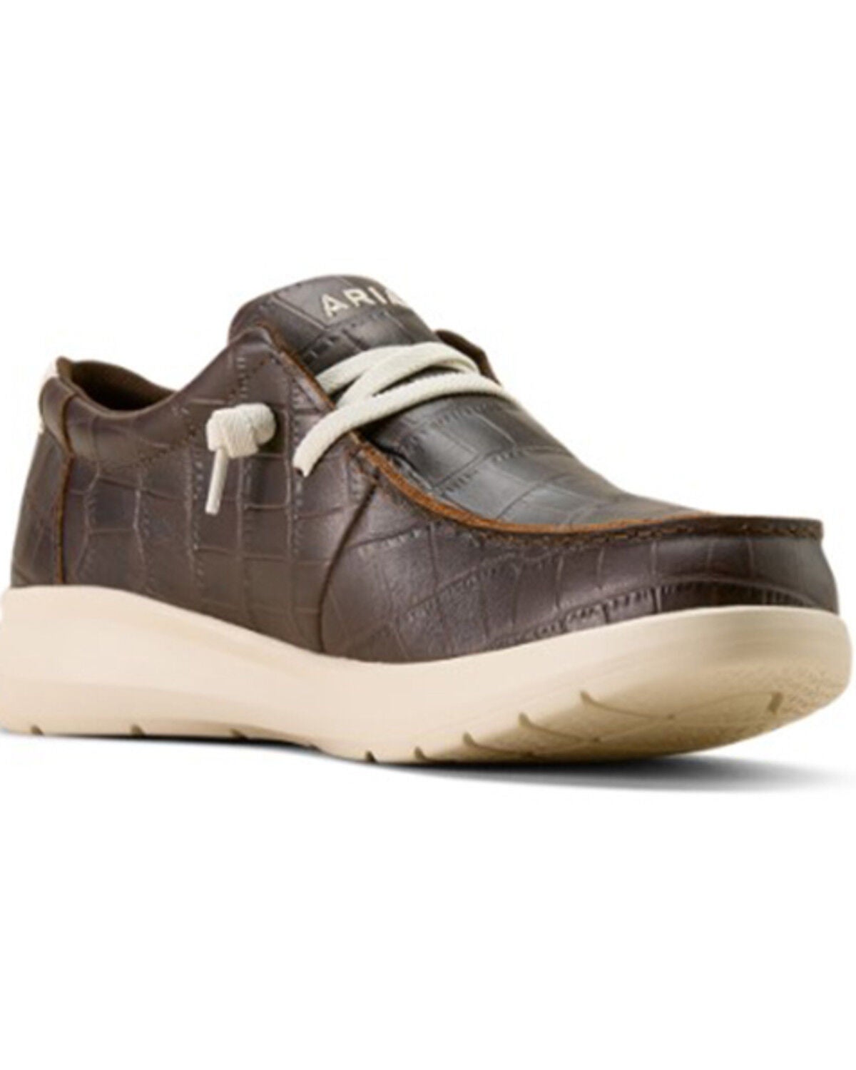 Ariat Men's Hilo Crocodile Print Casual Shoes - Moc Toe, Tan