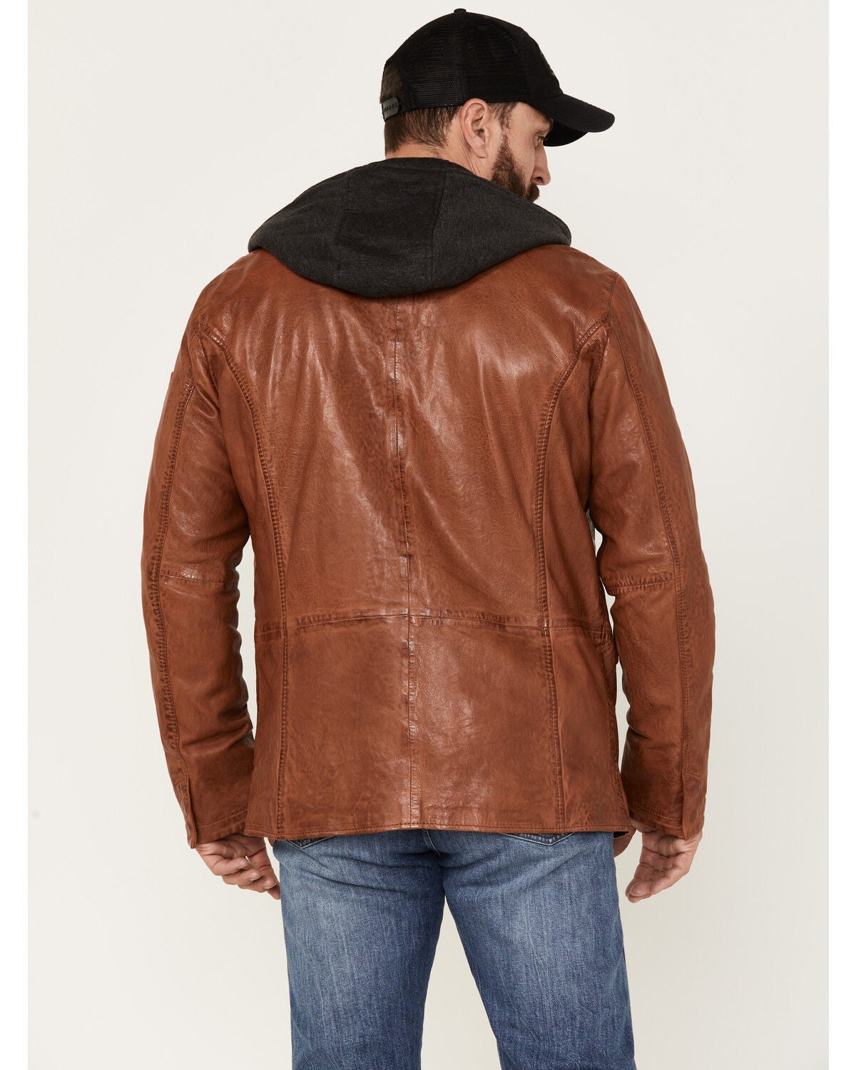 Mauritius Men's Leather Blazer, Cognac