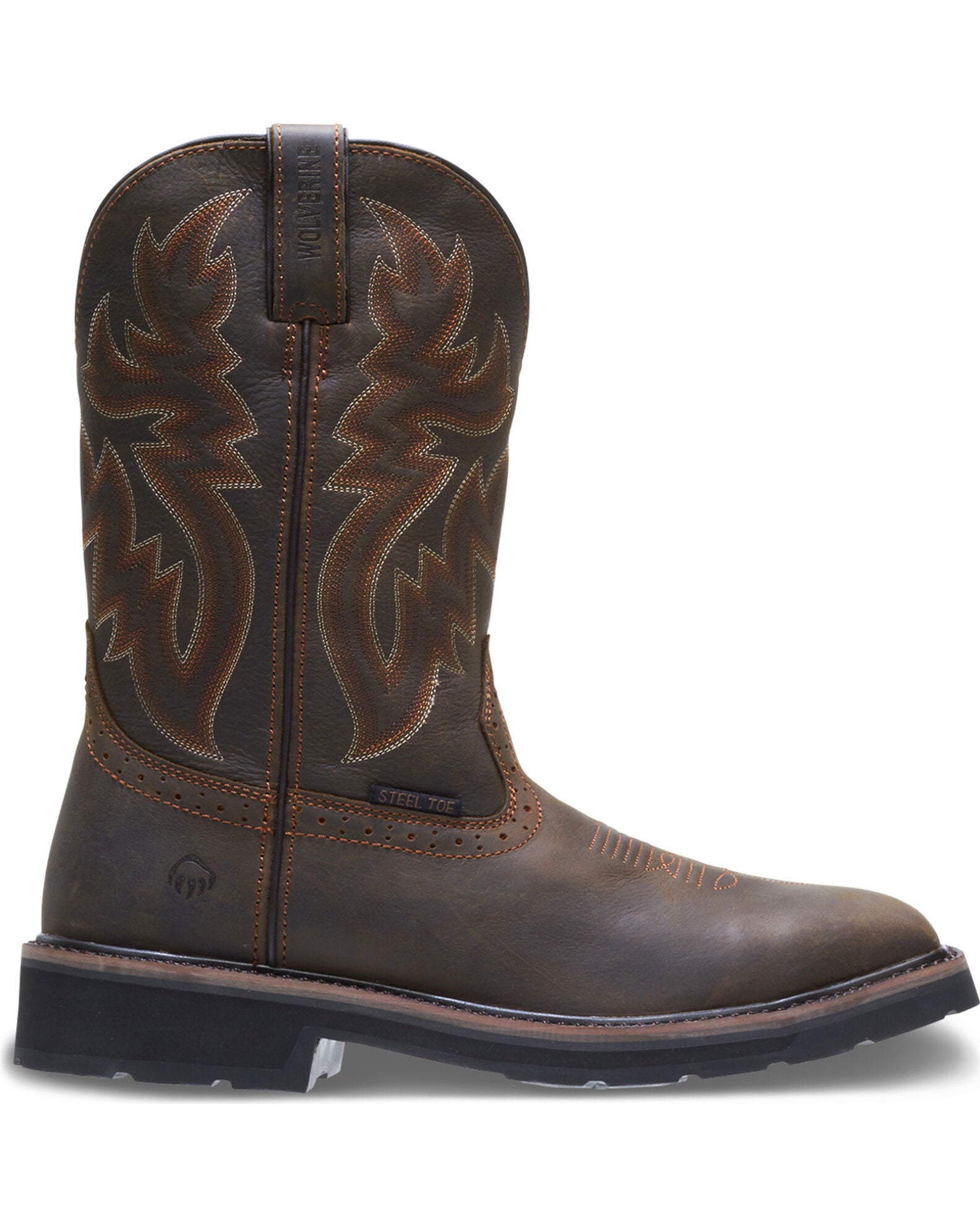 Wolverine Men's Rancher Wellington Work Boots - Steel Toe, Dark Brown