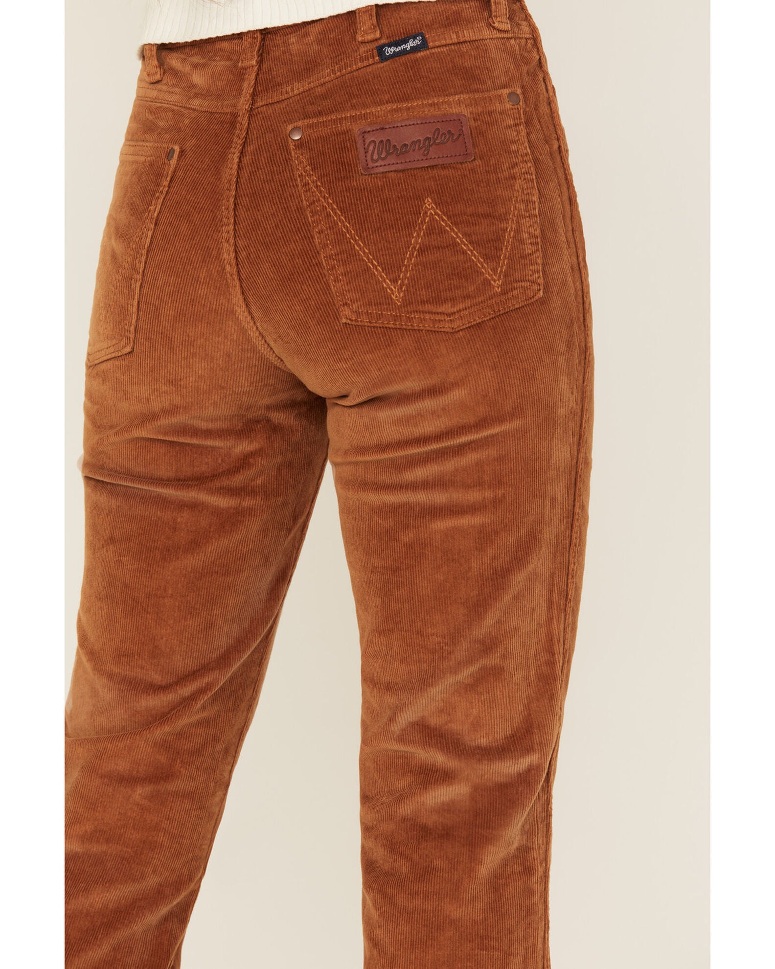 Wrangler Retro Women's Lacey High Rise Corduroy Trouser Jeans, Brown