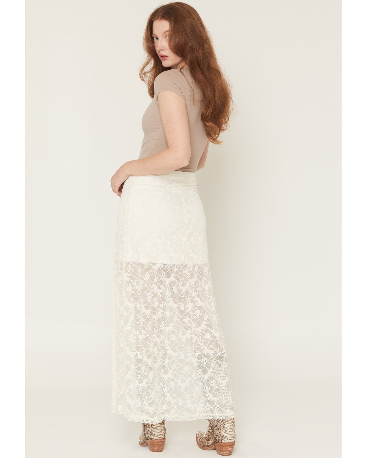 Idyllwind Women's Palomino Horse Lace Midi Skirt, Ivory