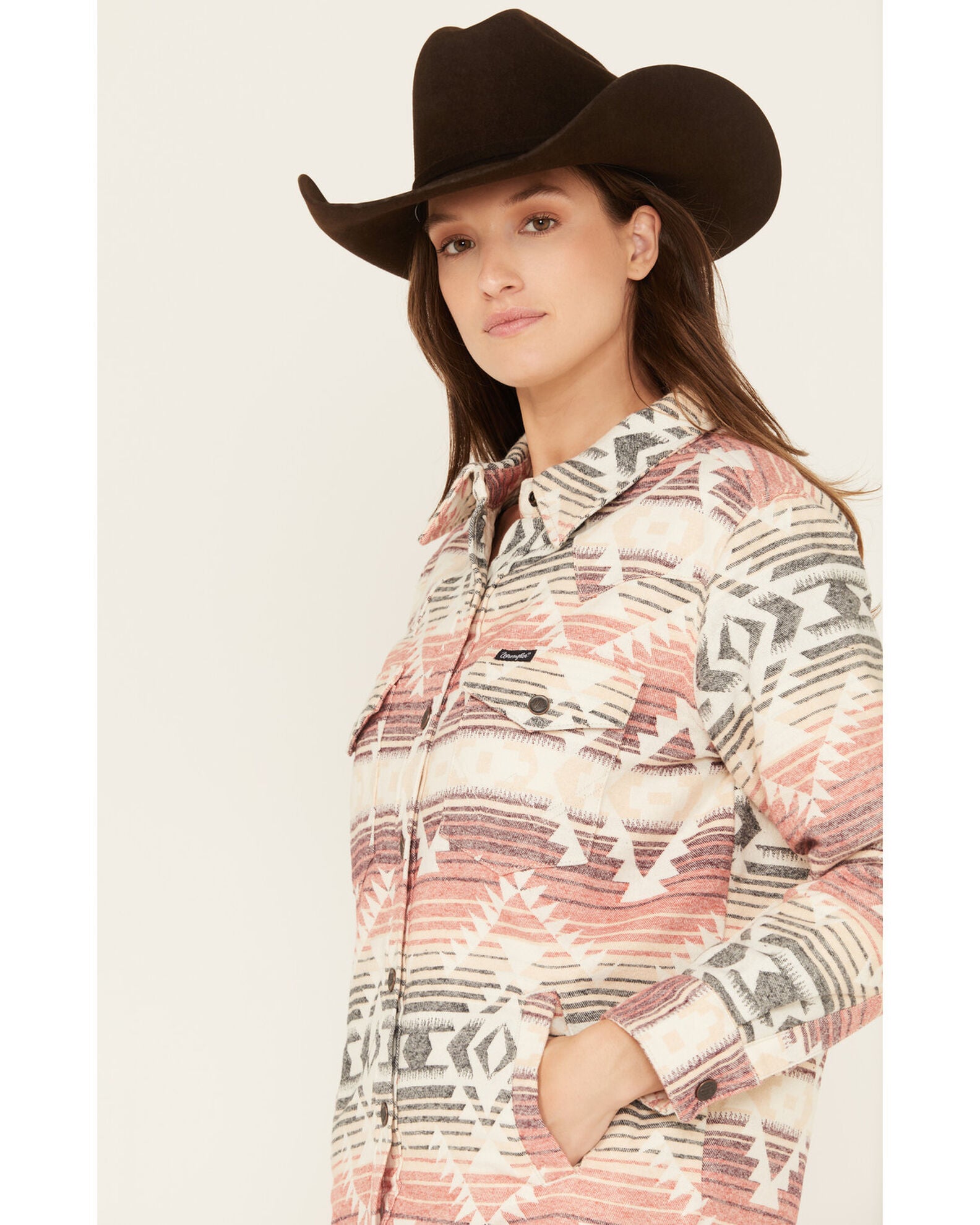 Product Name: Wrangler Retro Women's Jacquard Southwestern Print Shacket