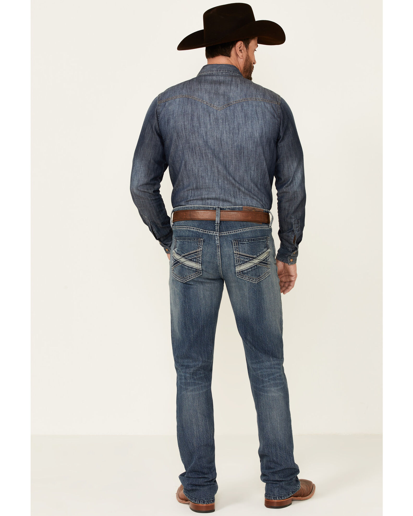 Cody James Mens Hide Out Med Stretch Stackable Straight Jeans Blue