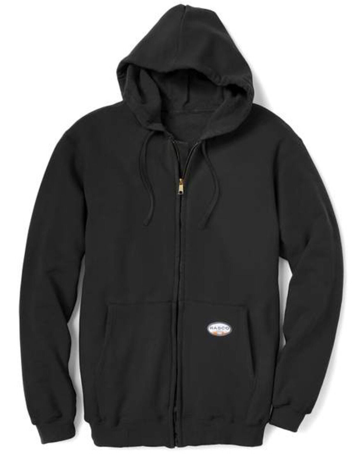 Rasco Men's FR Zip-Front Hooded Work Jacket, Black