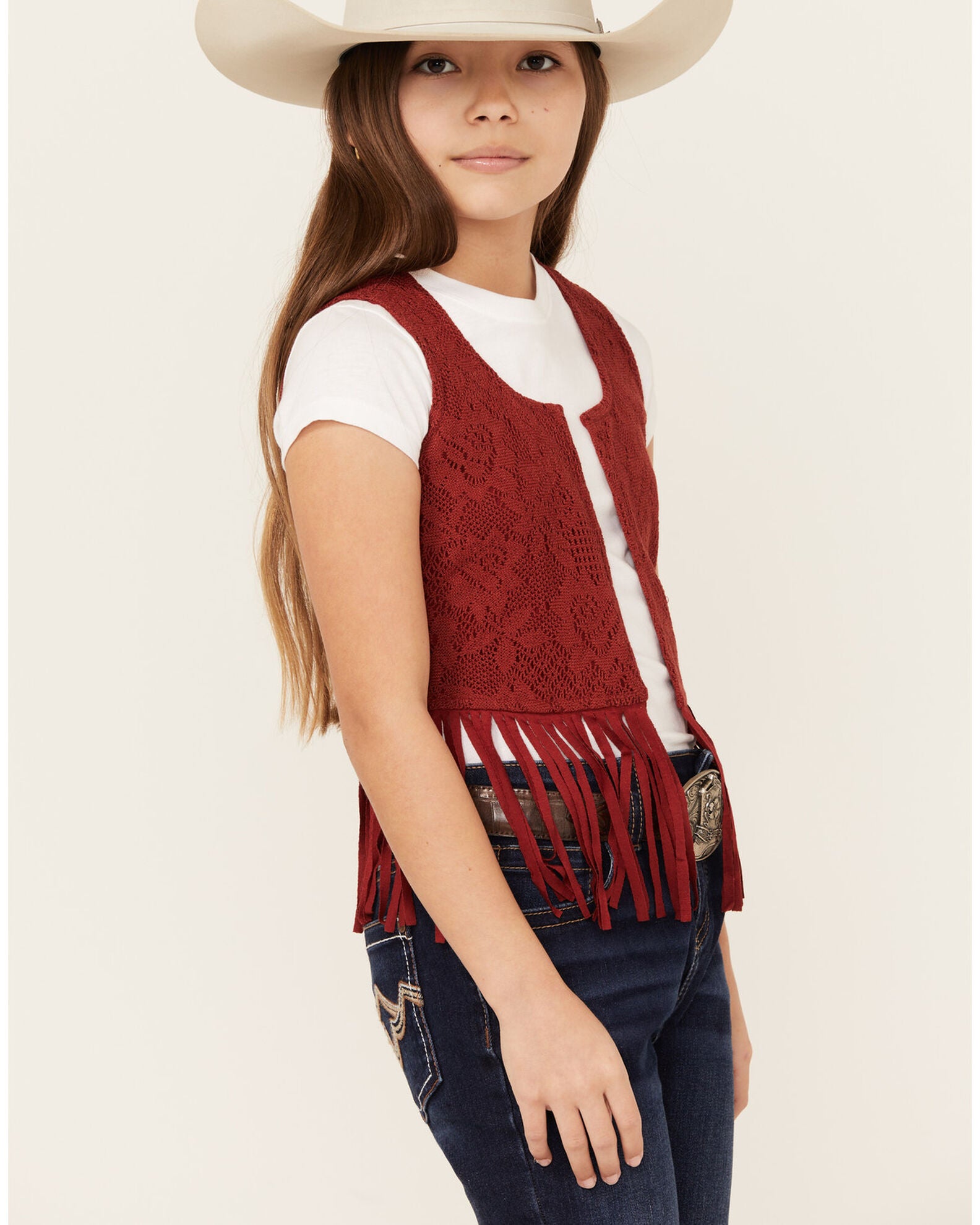 Product Name: Shyanne Girls' Fringe Lace Vest