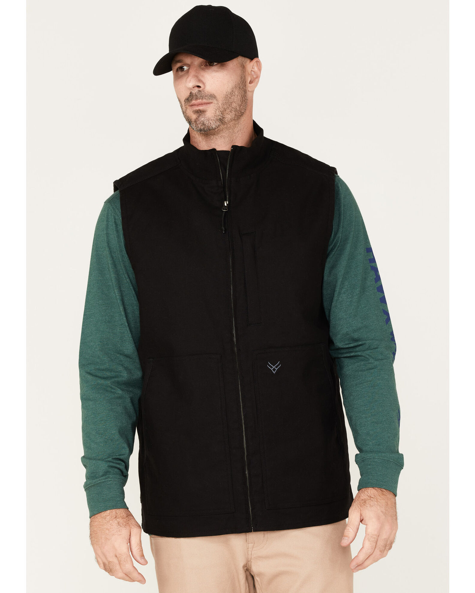 Product Name Hawx Mens Canvas Zip Front Insulated Work Vest