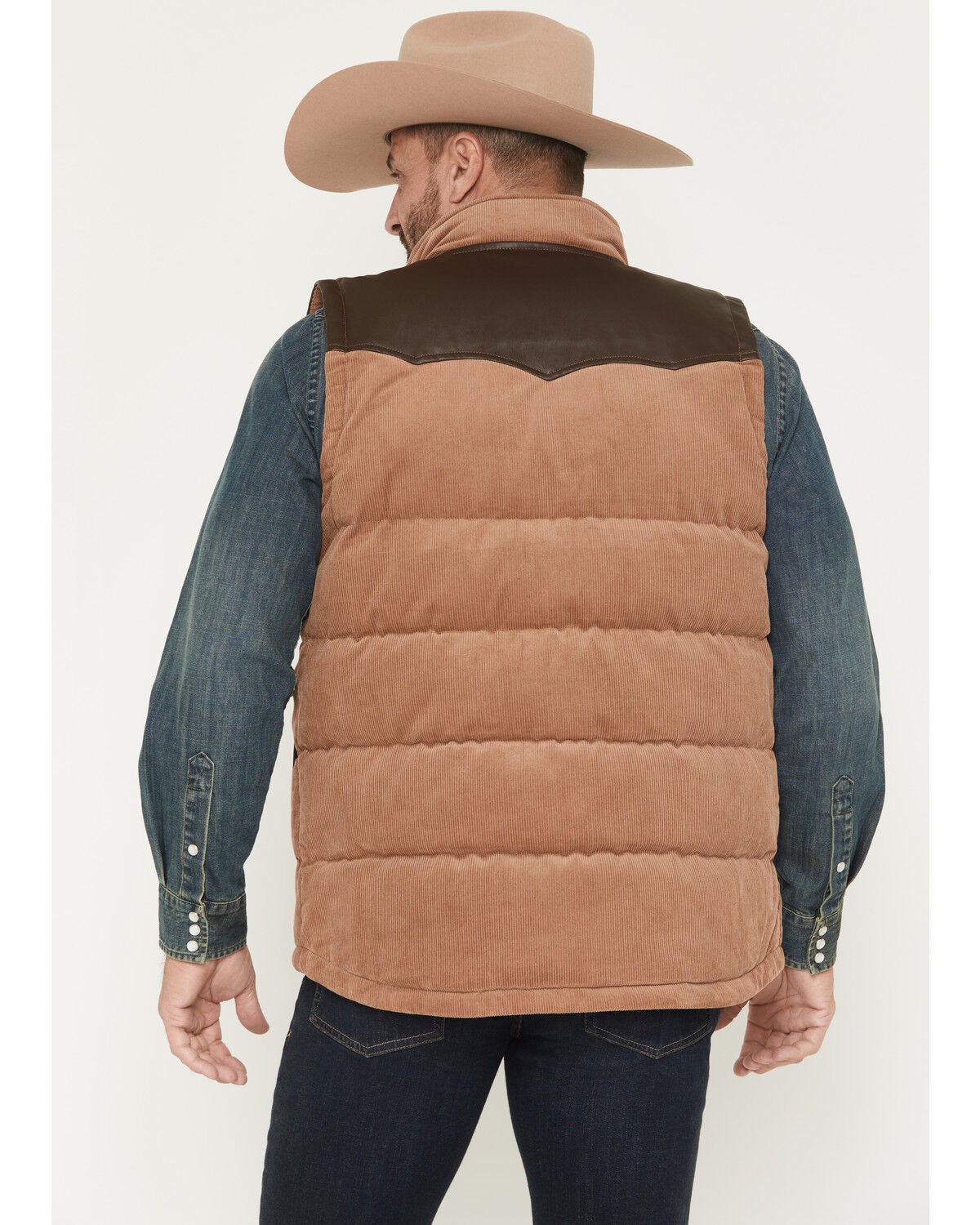 Cody James Men's Lonoke Corduroy Puffer Vest - Big, Tan