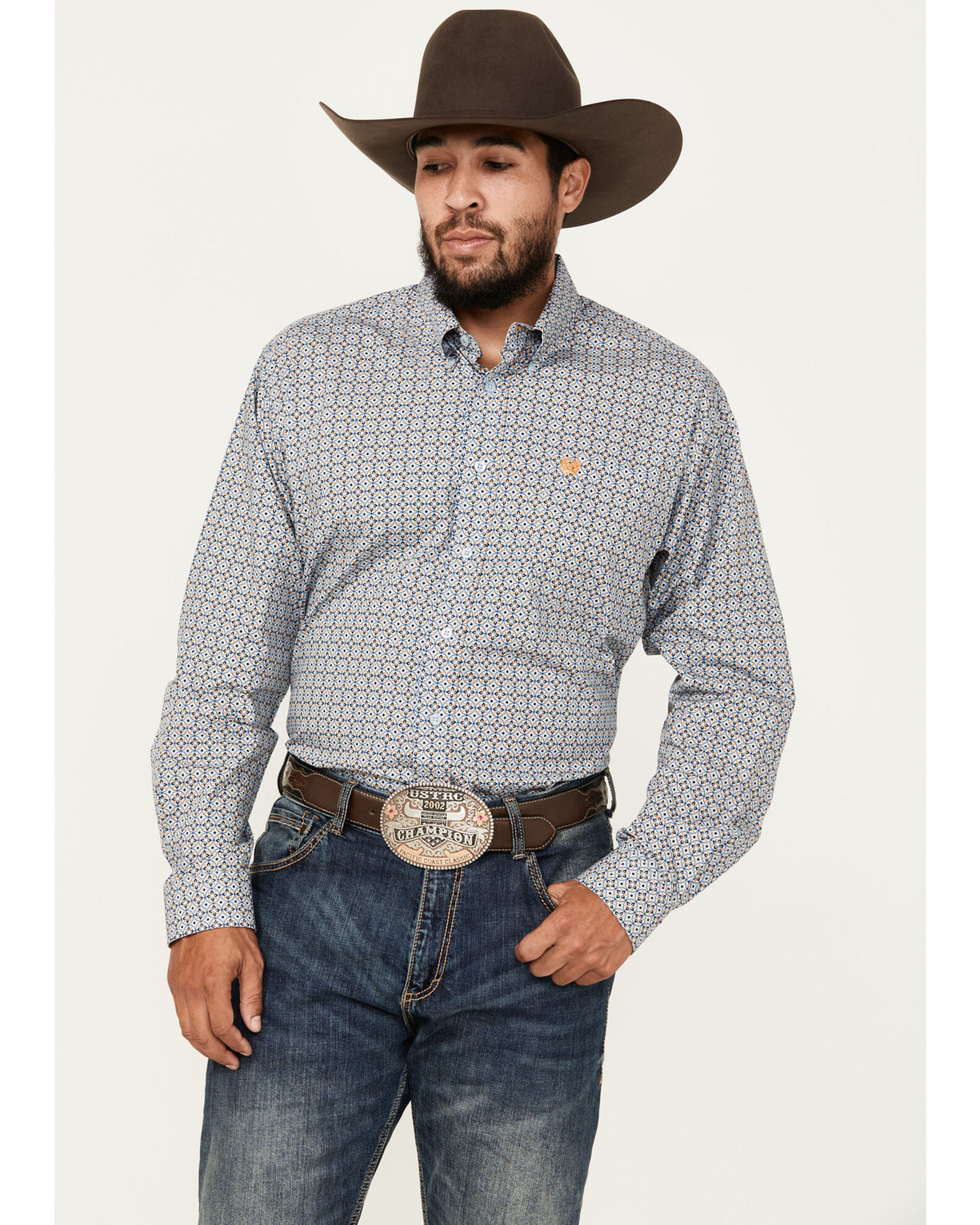 Product Name Cinch Mens Medallion Print Long Sleeve Button Down