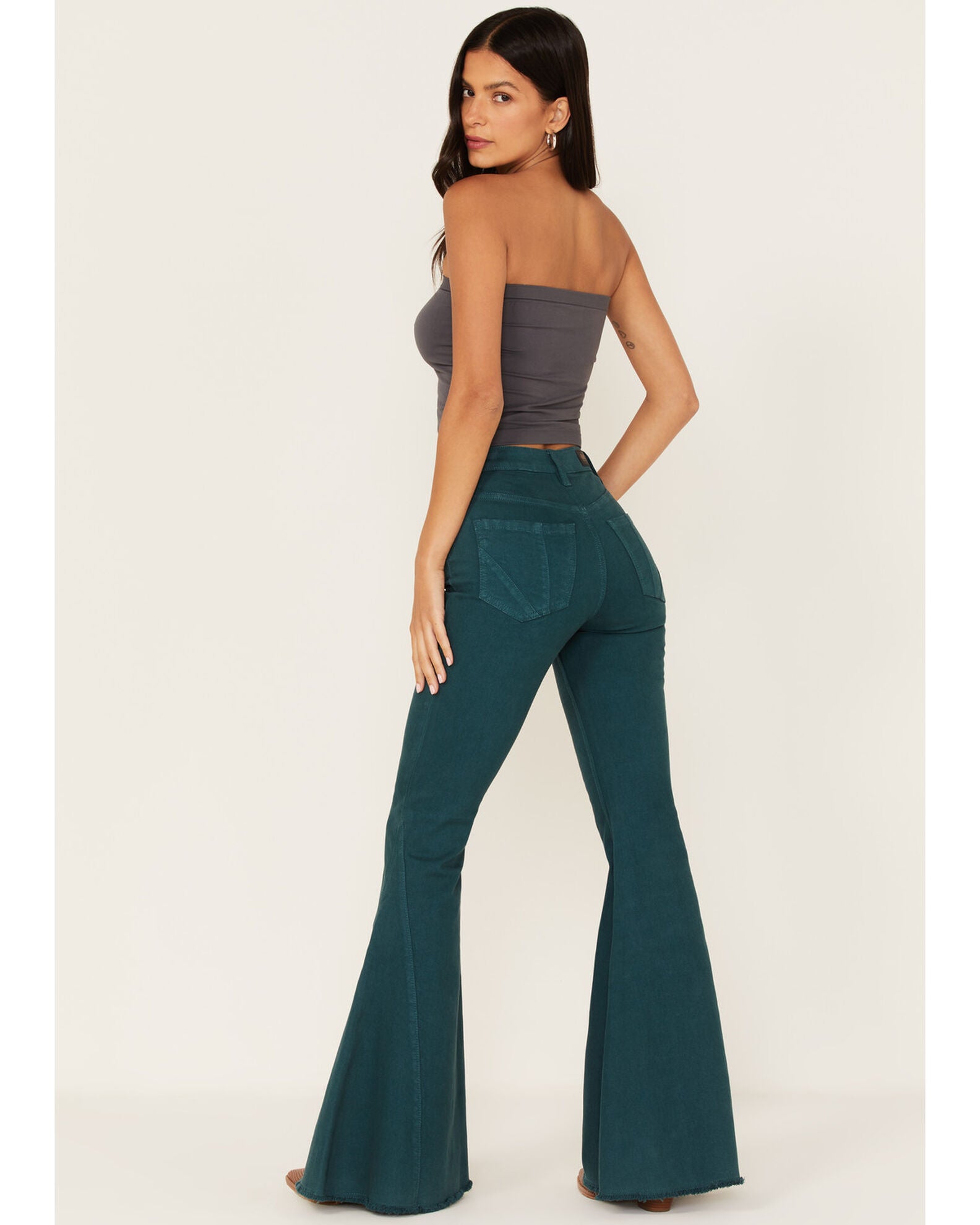 Shyanne Women's High Rise Super Flare Jeans, Deep Teal