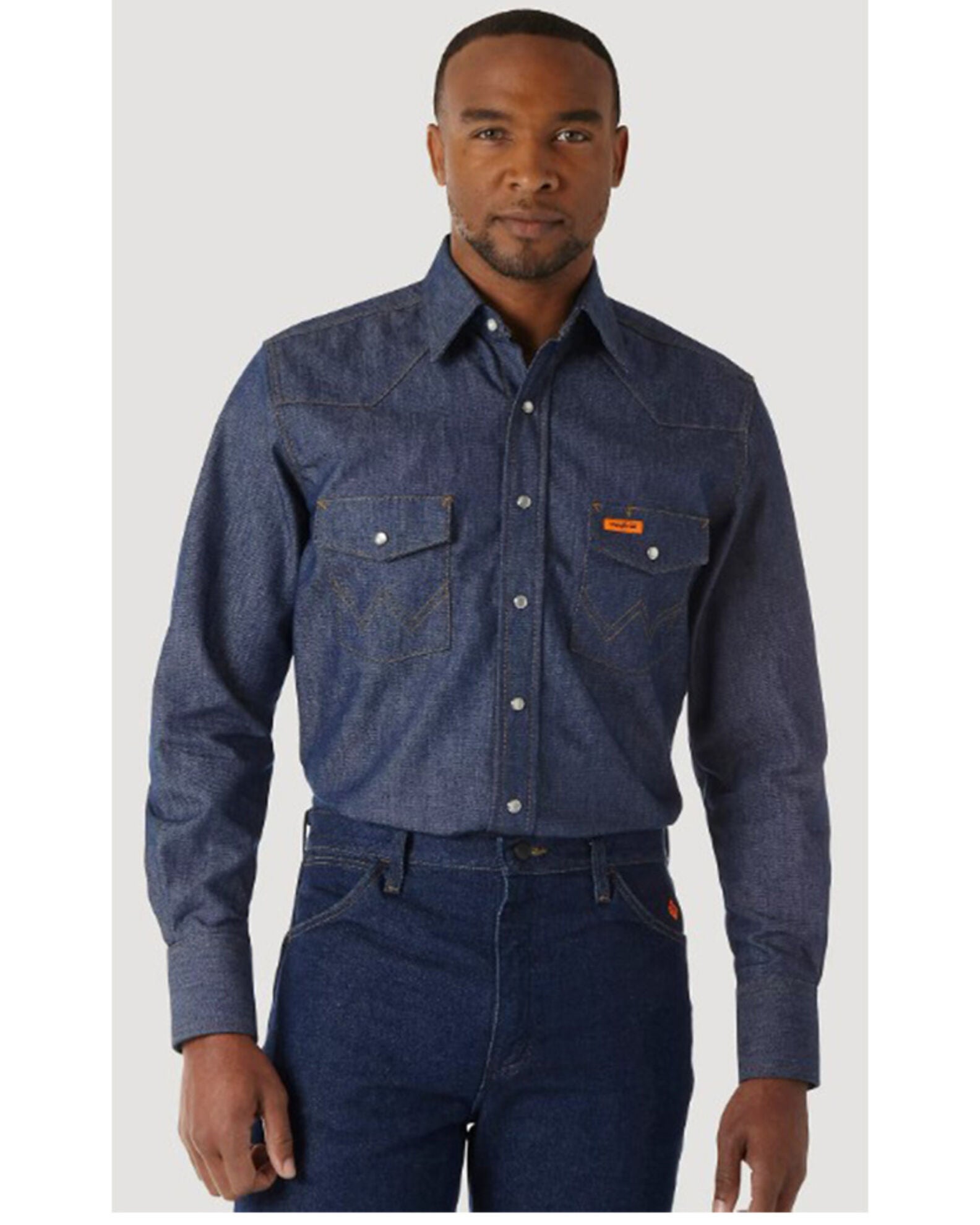 Product Name: Wrangler Men's FR Long Sleeve Snap Western Work Shirt
