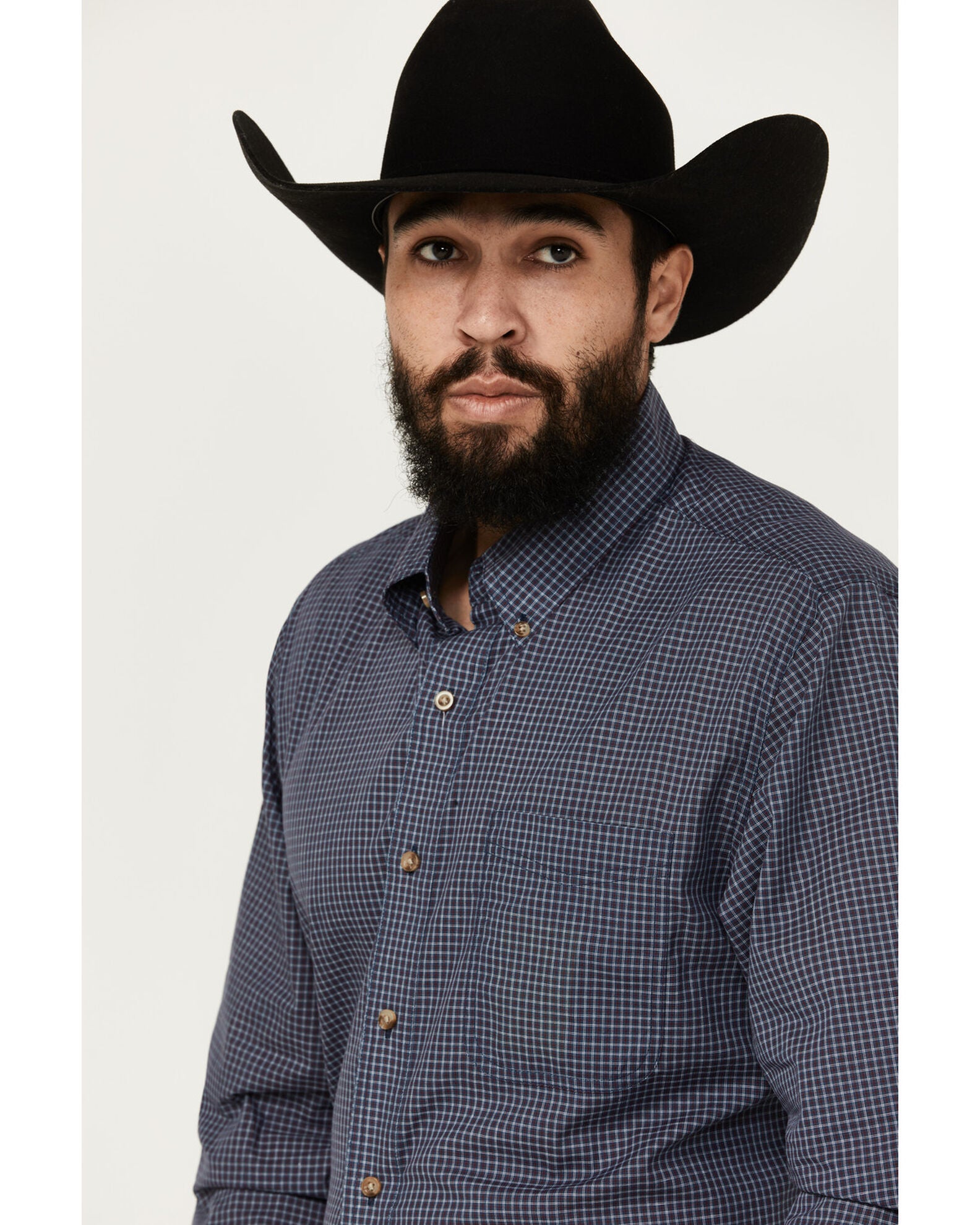 Product Name: Wrangler Riata Men's Plaid Print Long Sleeve Button-Down ...