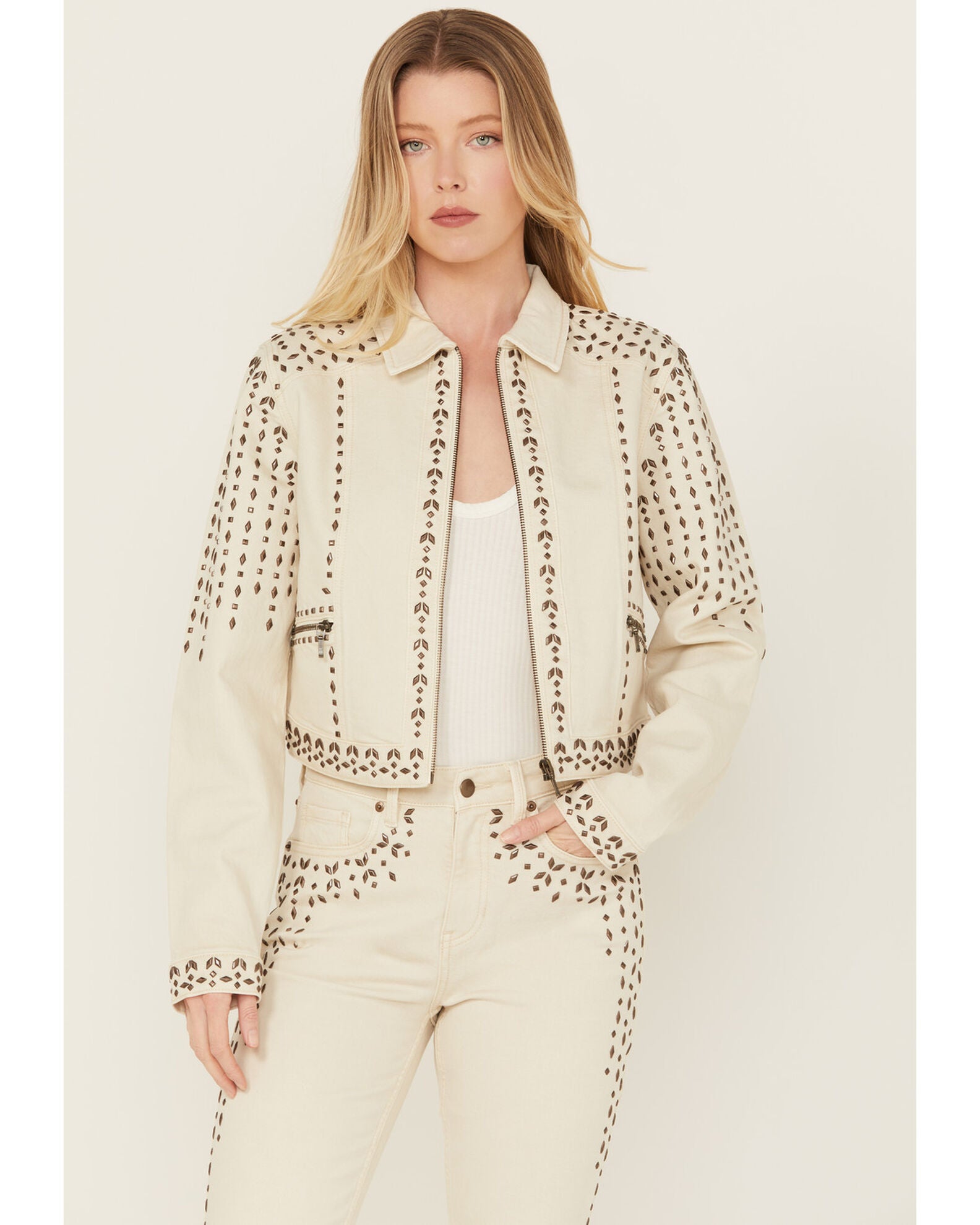 Product Name: Wonderwest Women's Birch Studded Denim Jacket