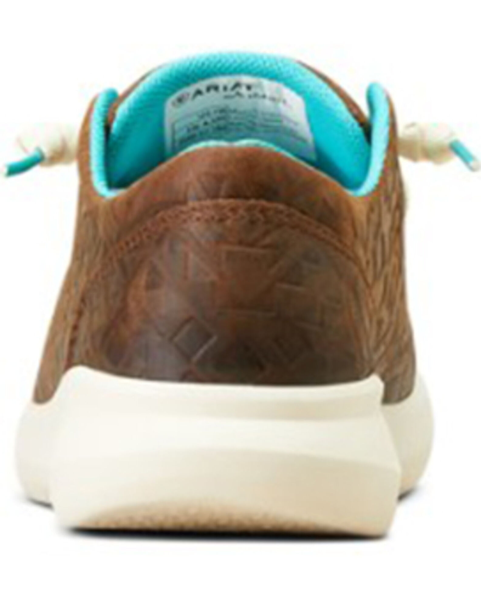 Ariat Womens Hilo Embossed Casual Shoes Moc Toe Brown