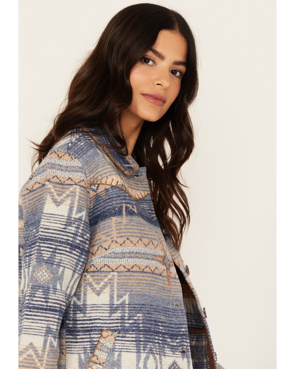 Idyllwind Women's Sanford Whip Stitch Blanket Jacket, Dark Blue